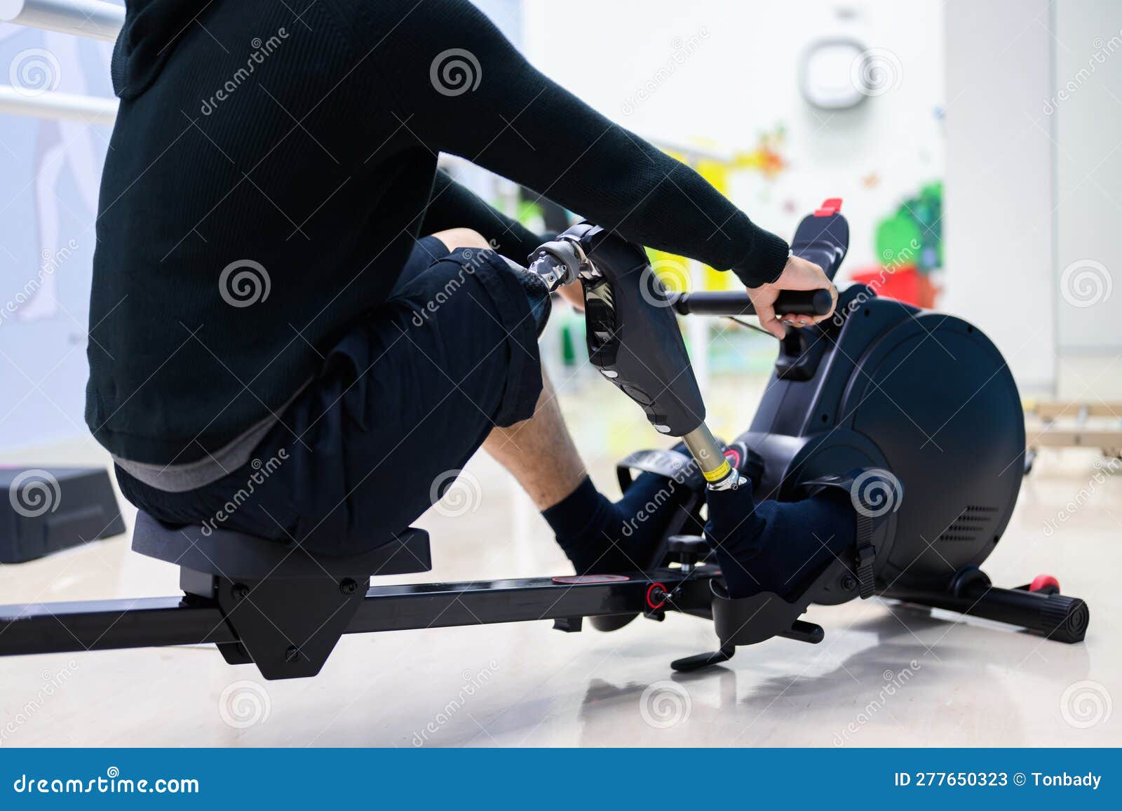 Disabled Athlete Patient with Physical Disability Doing Exercise Stock ...