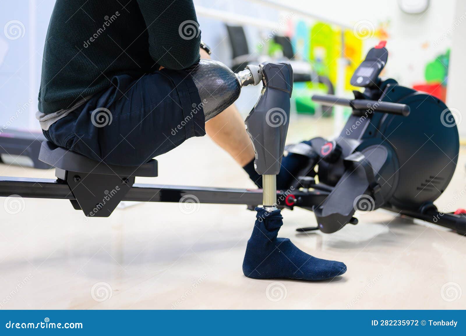 Disabled Athlete Patient with Physical Disability Doing Exercise Stock ...
