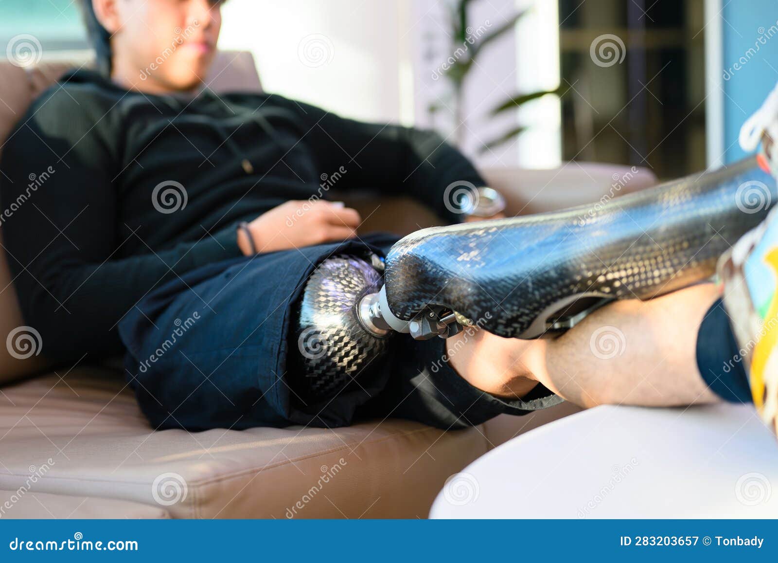 Disabled Athlete Patient with Physical Disability Doing Exercise Stock ...