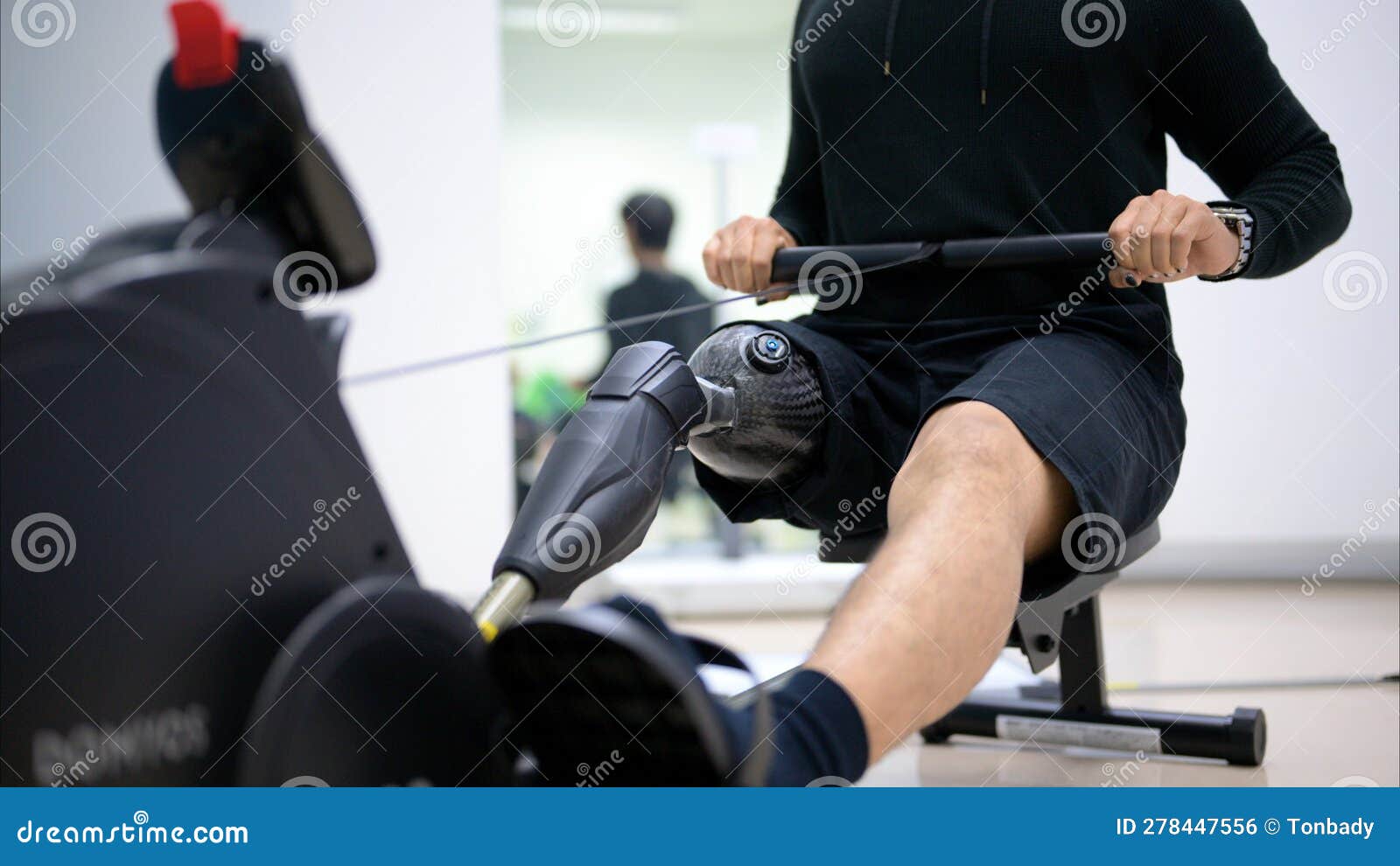 Disabled Athlete with Physical Disability Doing Exercise Routine Stock ...