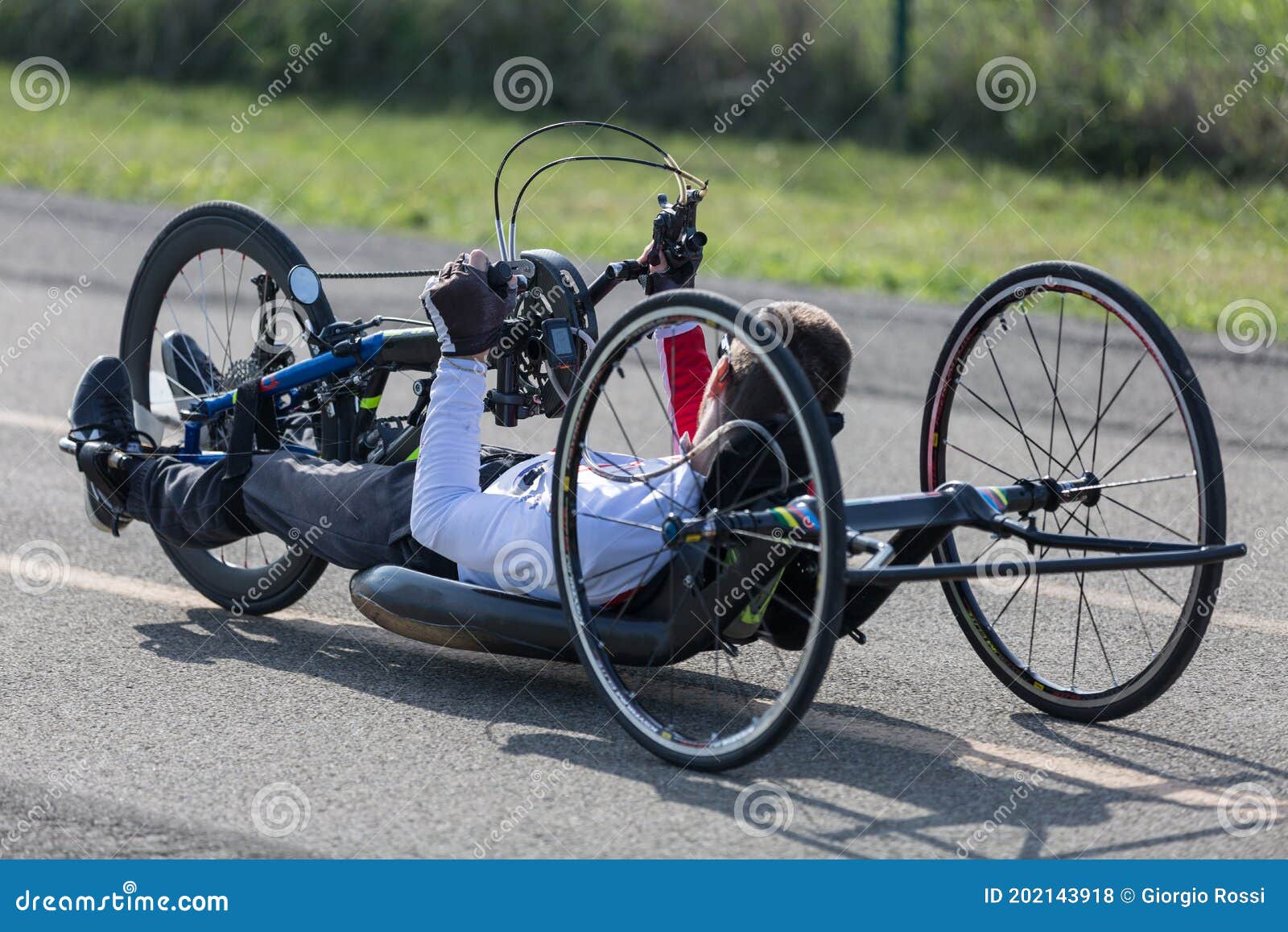 Disabled Athlete Training with His Hand Bike on a Track Editorial Stock ...
