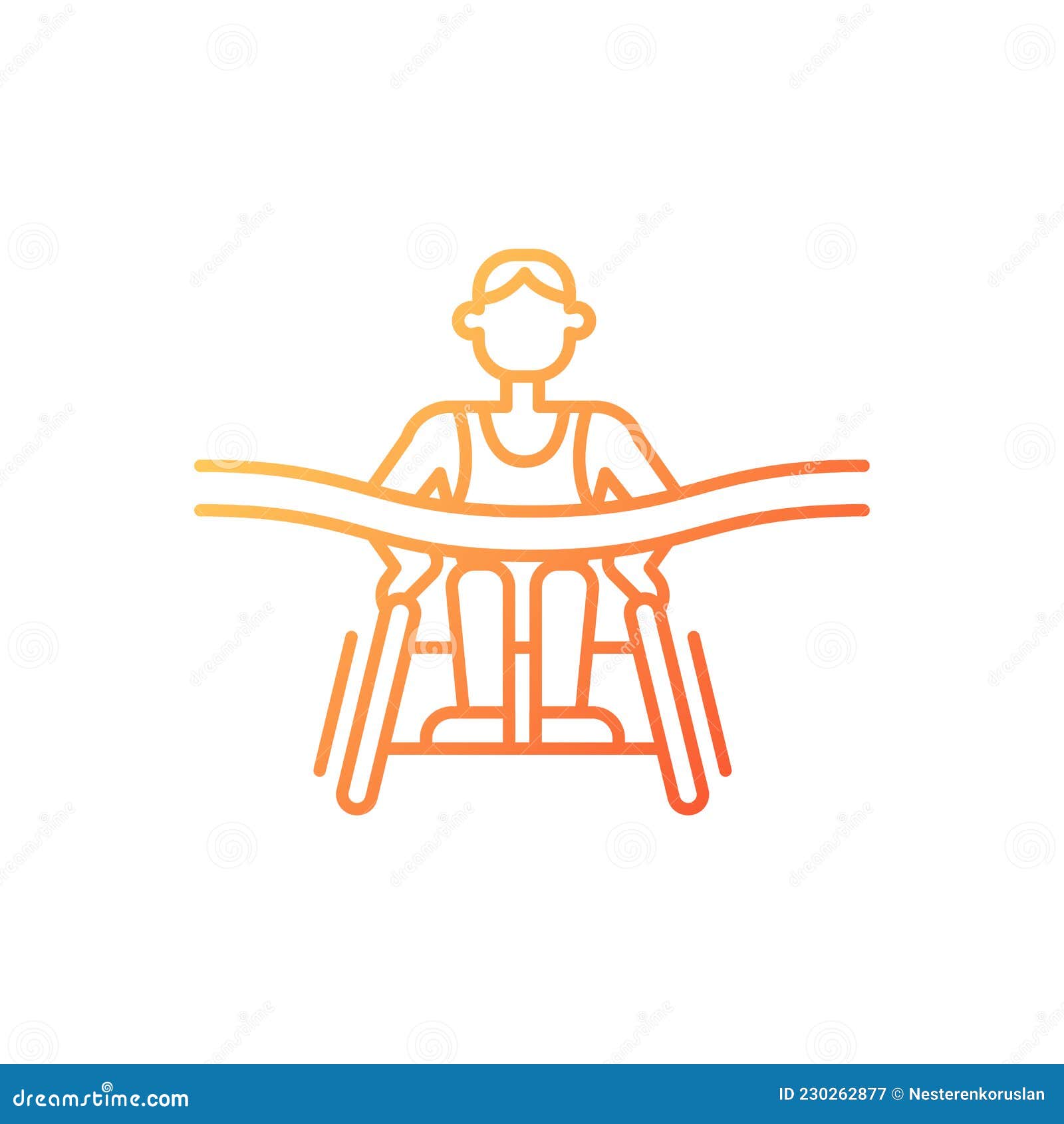 Disabled Athletes Gradient Linear Vector Icon Stock Vector ...