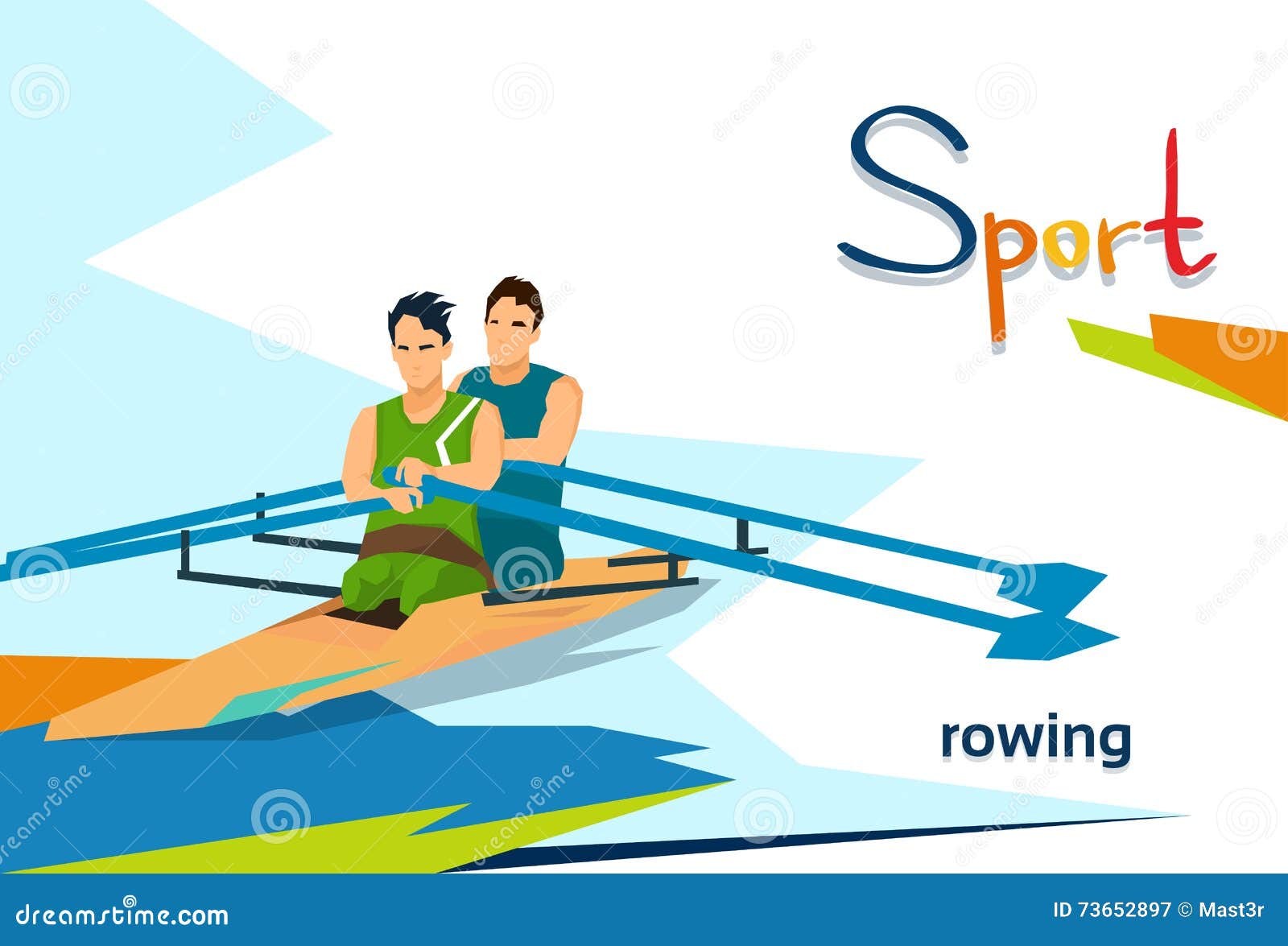 Rowing Sport Template. Summer Games Cartoon Vector | CartoonDealer.com ...