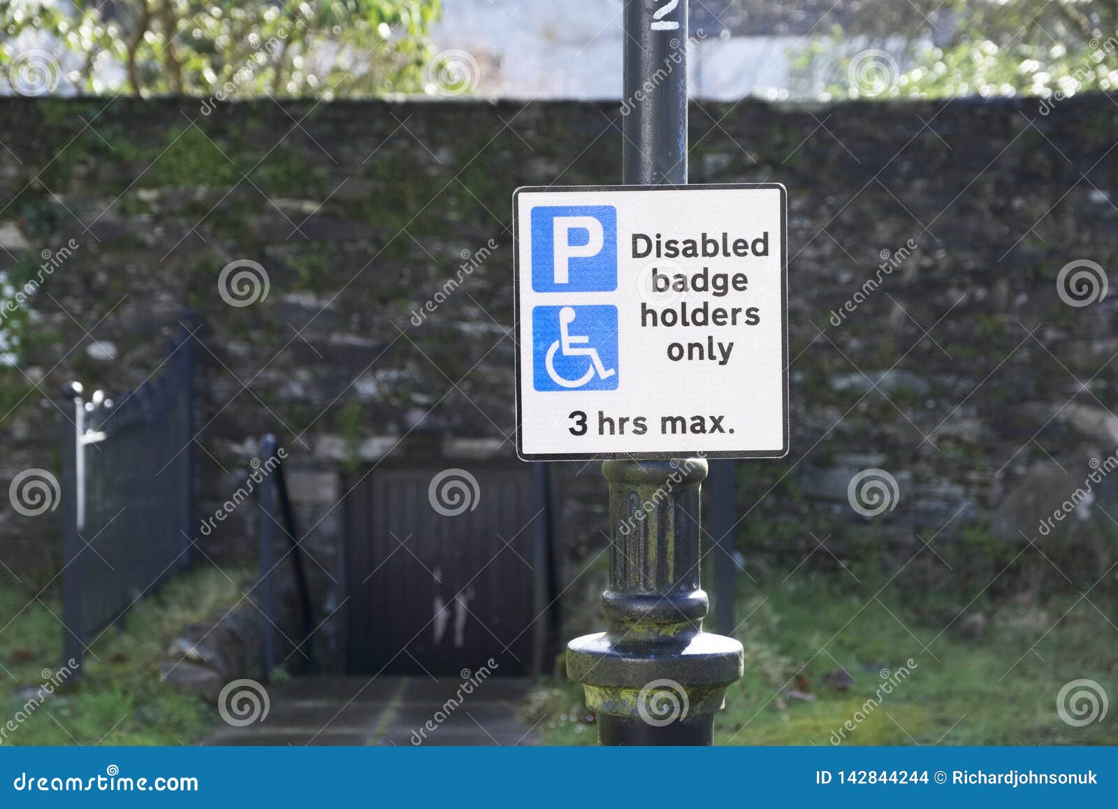 Disabled Badge Holders only Sign Stock Photo - Image of blue, space ...
