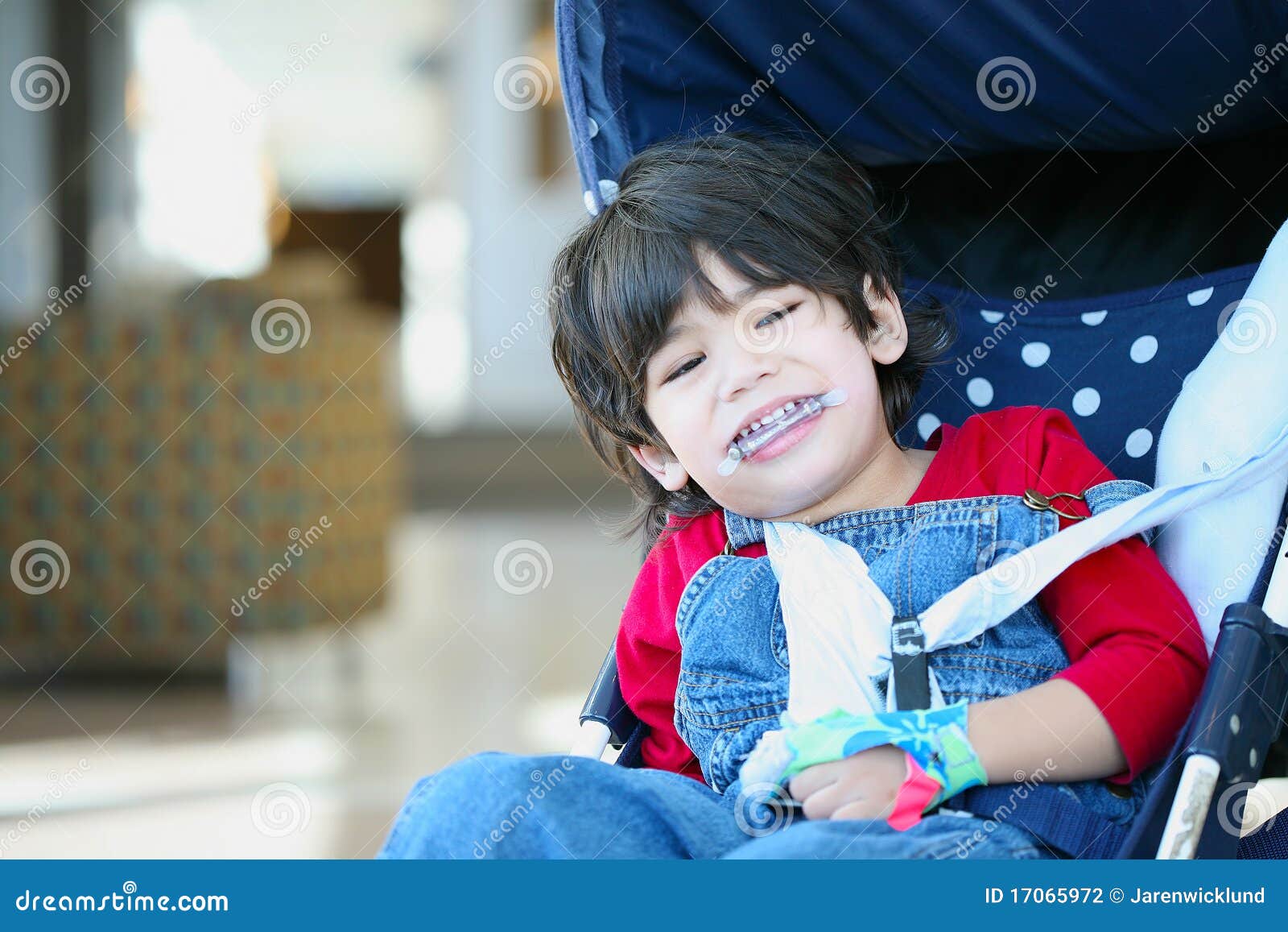Disabled Boy with Cerebral Palsy Stock Photo - Image of physically ...