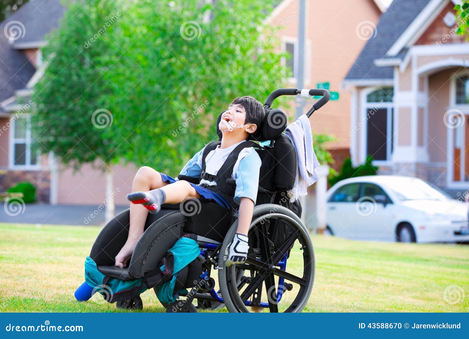 Disabled Boy Enjoying Time at the Park Stock Photo - Image of little ...