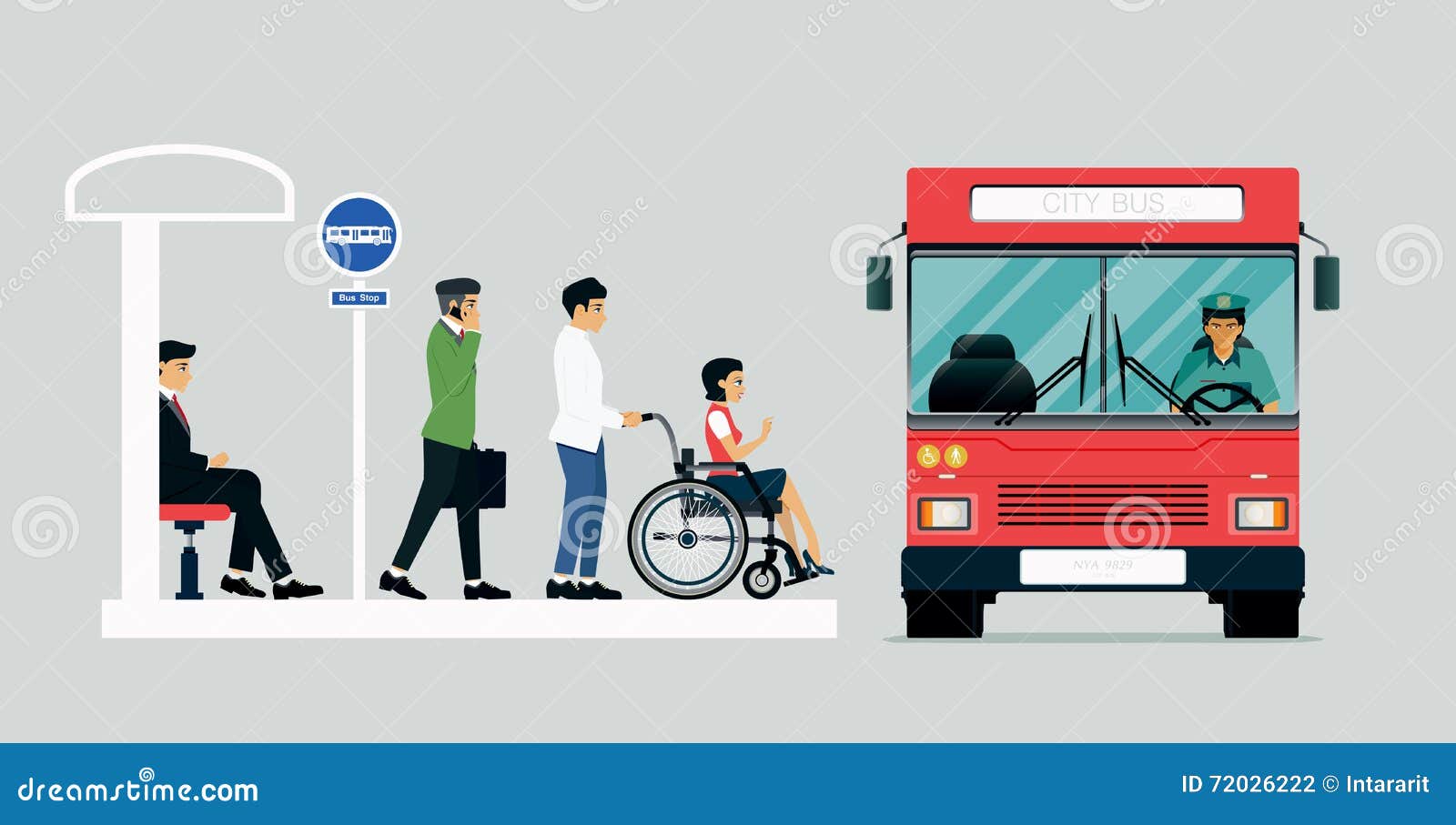 Disabled bus stock vector. Illustration of sign, stop - 72026222