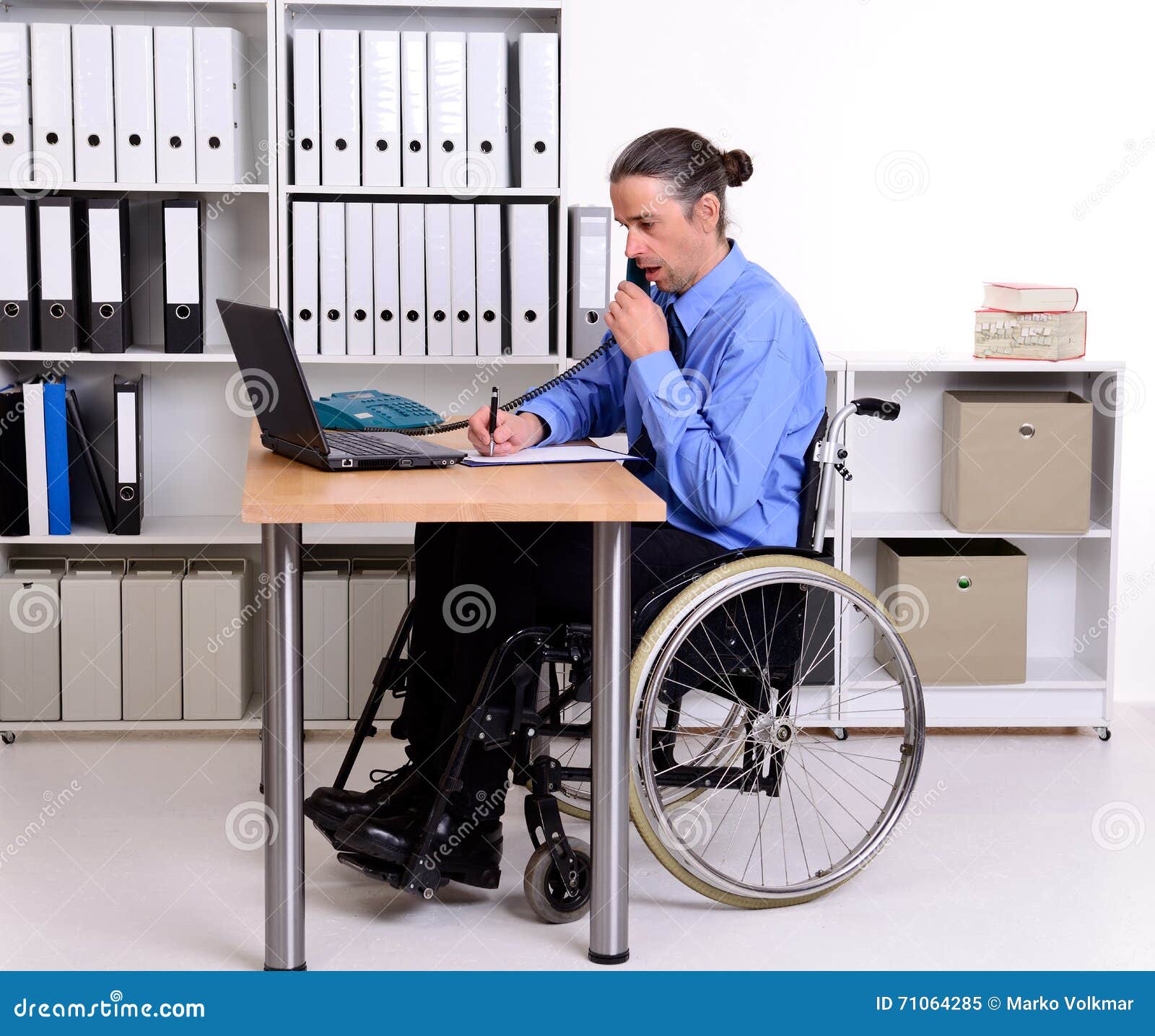 Disabled Business Man in Wheelchair Stock Image - Image of professional ...