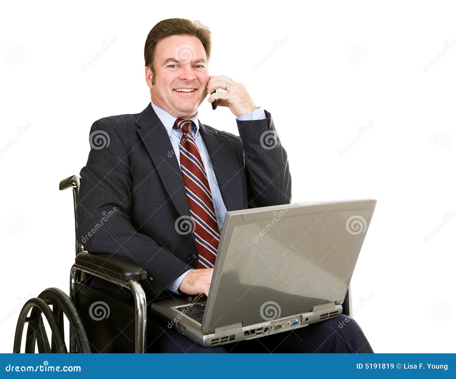 Disabled Businessman on Cellphone Stock Image - Image of illness ...