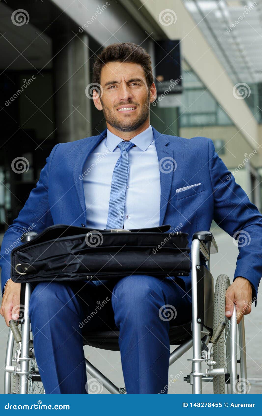 Disabled Businessman in Wheelchair Stock Image - Image of handsome ...