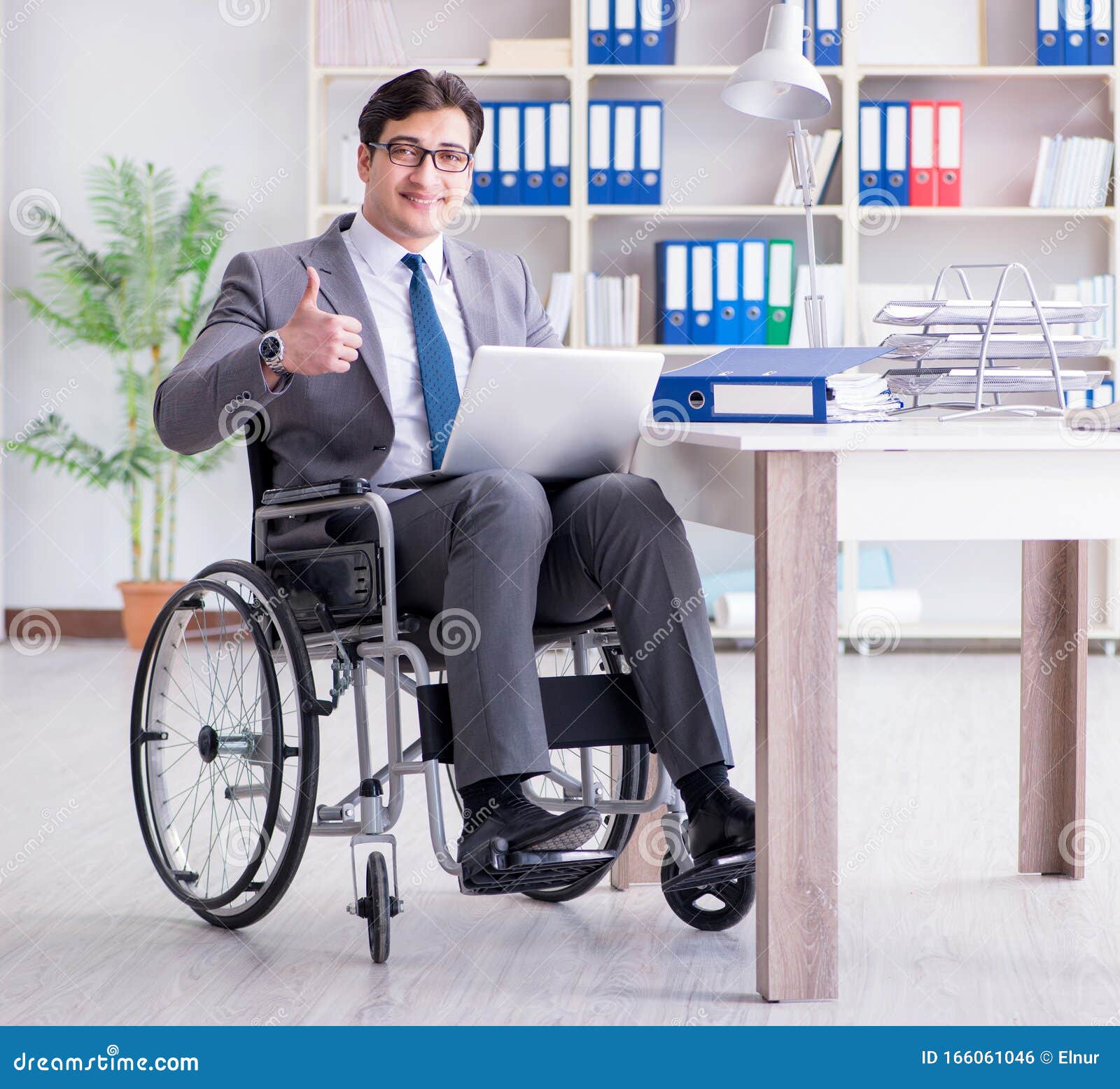 Disabled Businessman Working in the Office Stock Photo - Image of chair ...