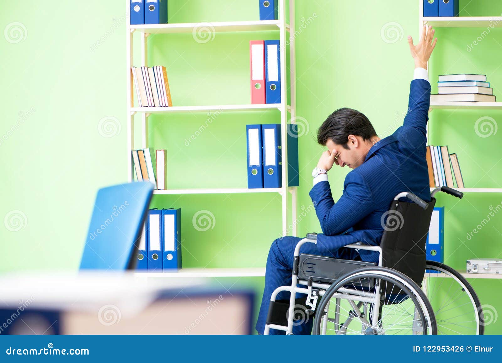 The Disabled Businessman Working in the Office Stock Photo - Image of ...