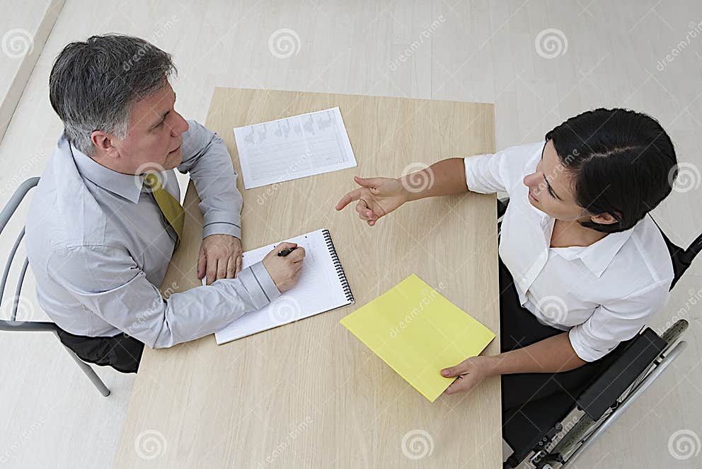 Disabled Candidate Job Interview Stock Photo - Image of happy ...