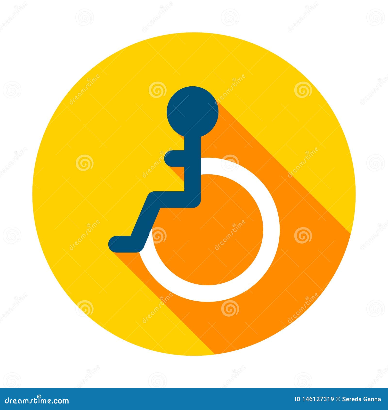 Disabled Circle Icon stock vector. Illustration of disable - 146127319