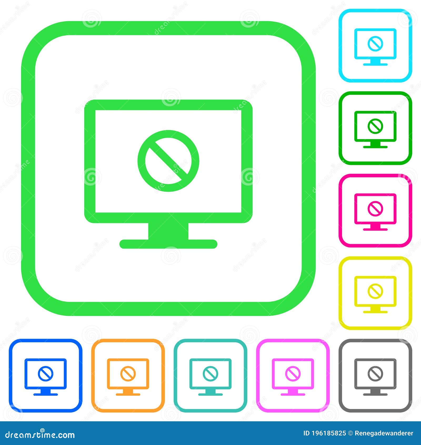 Disabled Display Vivid Colored Flat Icons Stock Vector - Illustration ...