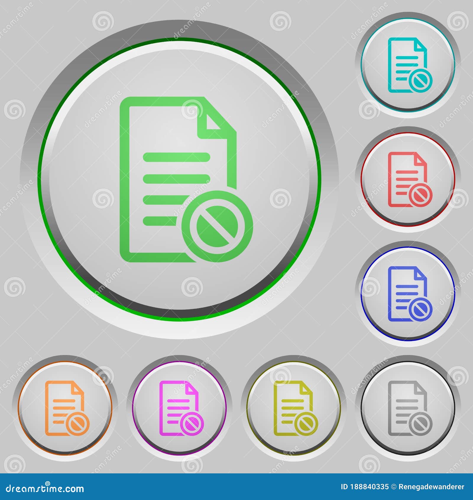 Disabled Document Push Buttons Stock Vector - Illustration of icon ...