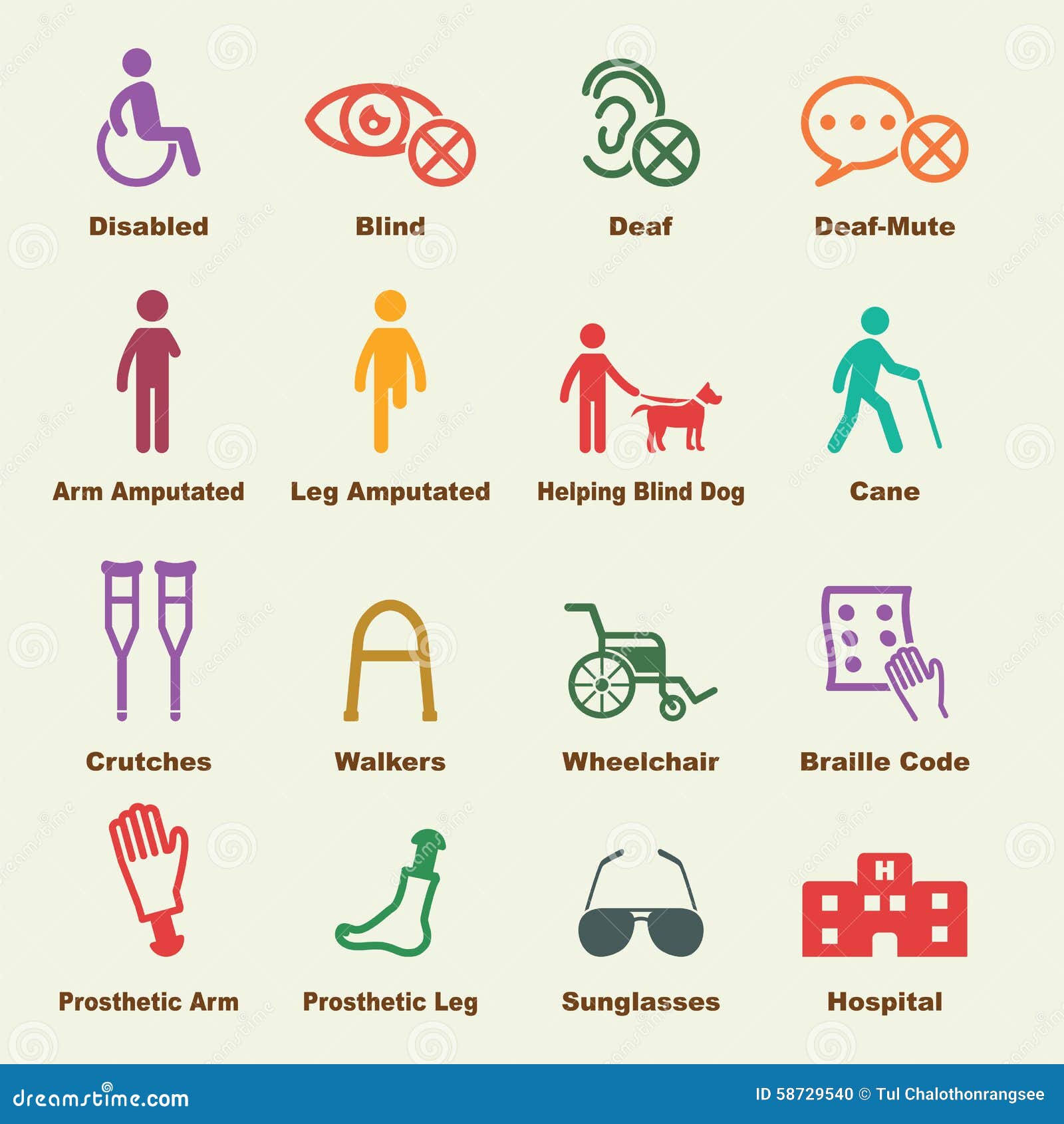 Disabled Elements Stock Vector Illustration Of Looking 58729540