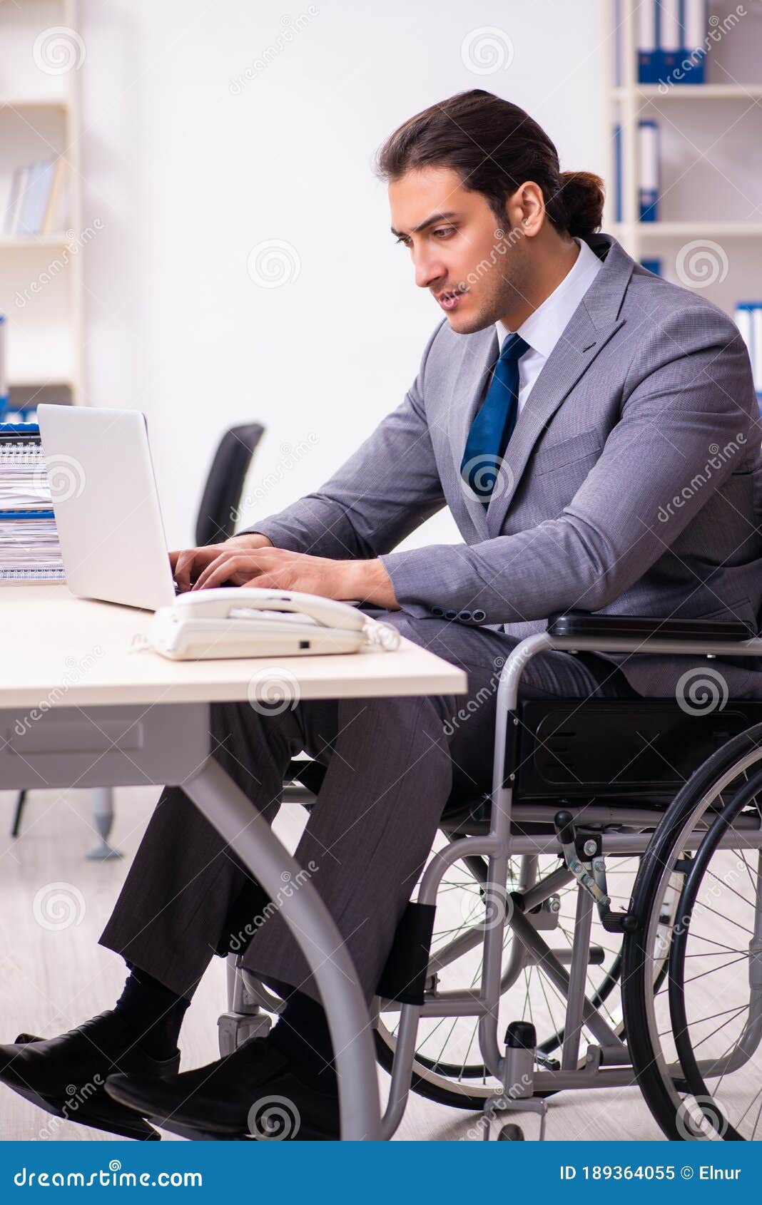 Disabled Employee in the Office Stock Image - Image of health, computer ...