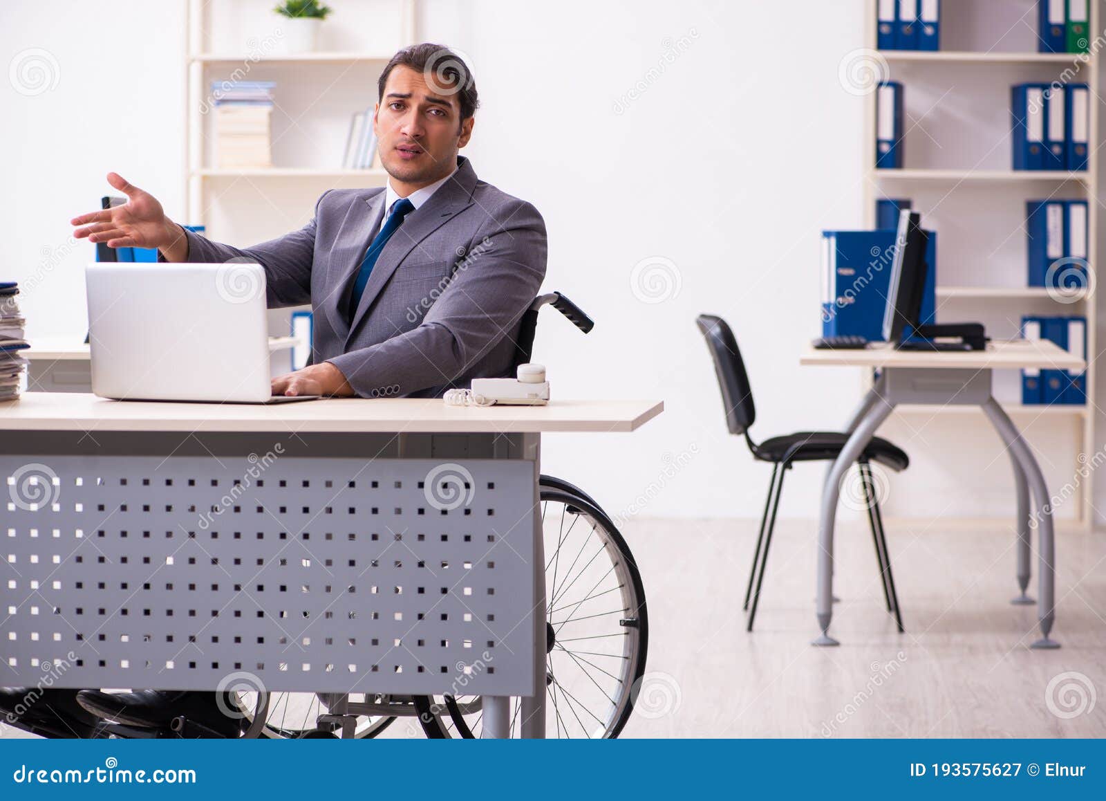 Disabled Employee in the Office Stock Image - Image of fractured ...