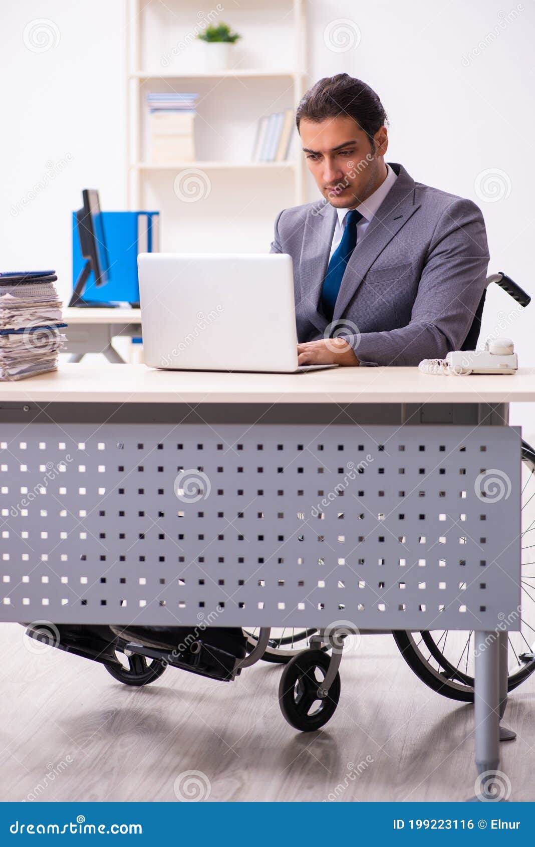 Disabled Employee in the Office Stock Photo - Image of disabled ...