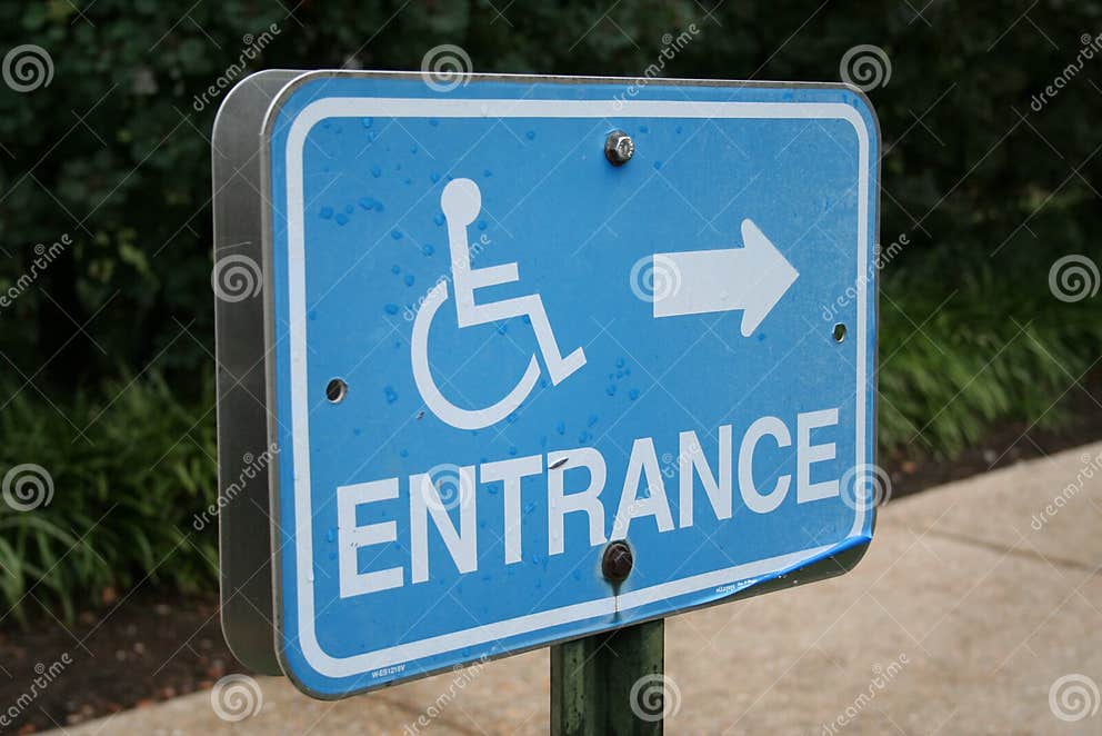 Disabled entrance sign stock photo. Image of pointing - 11026344
