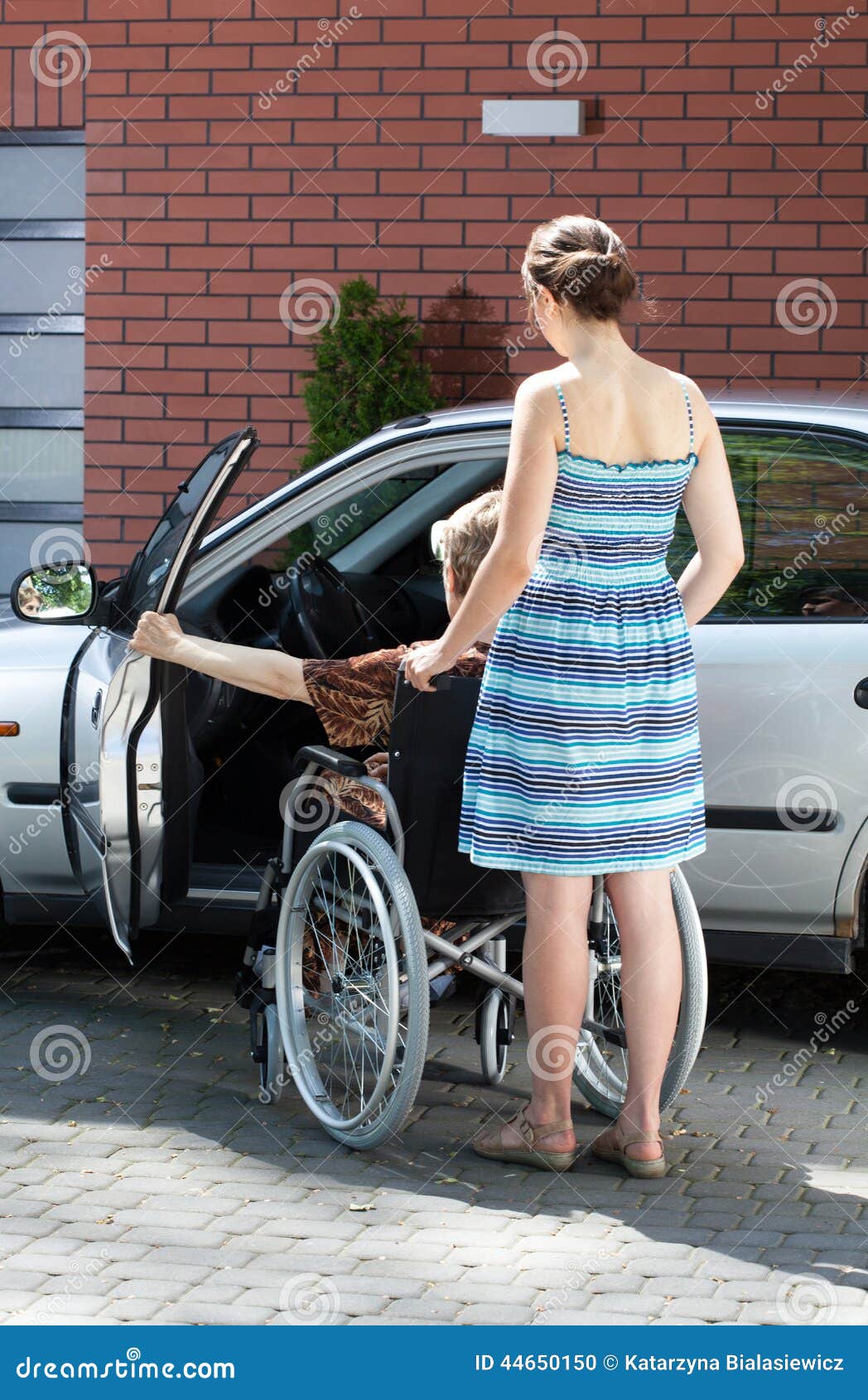 Disabled Female Driver and Caregiver Stock Photo - Image of mobility ...