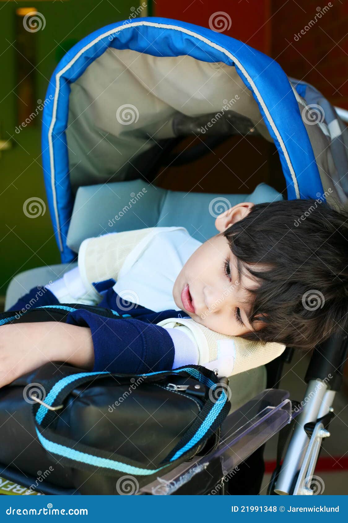 Disabled Five Year Old Boy in Wheelchair Stock Photo - Image of ...