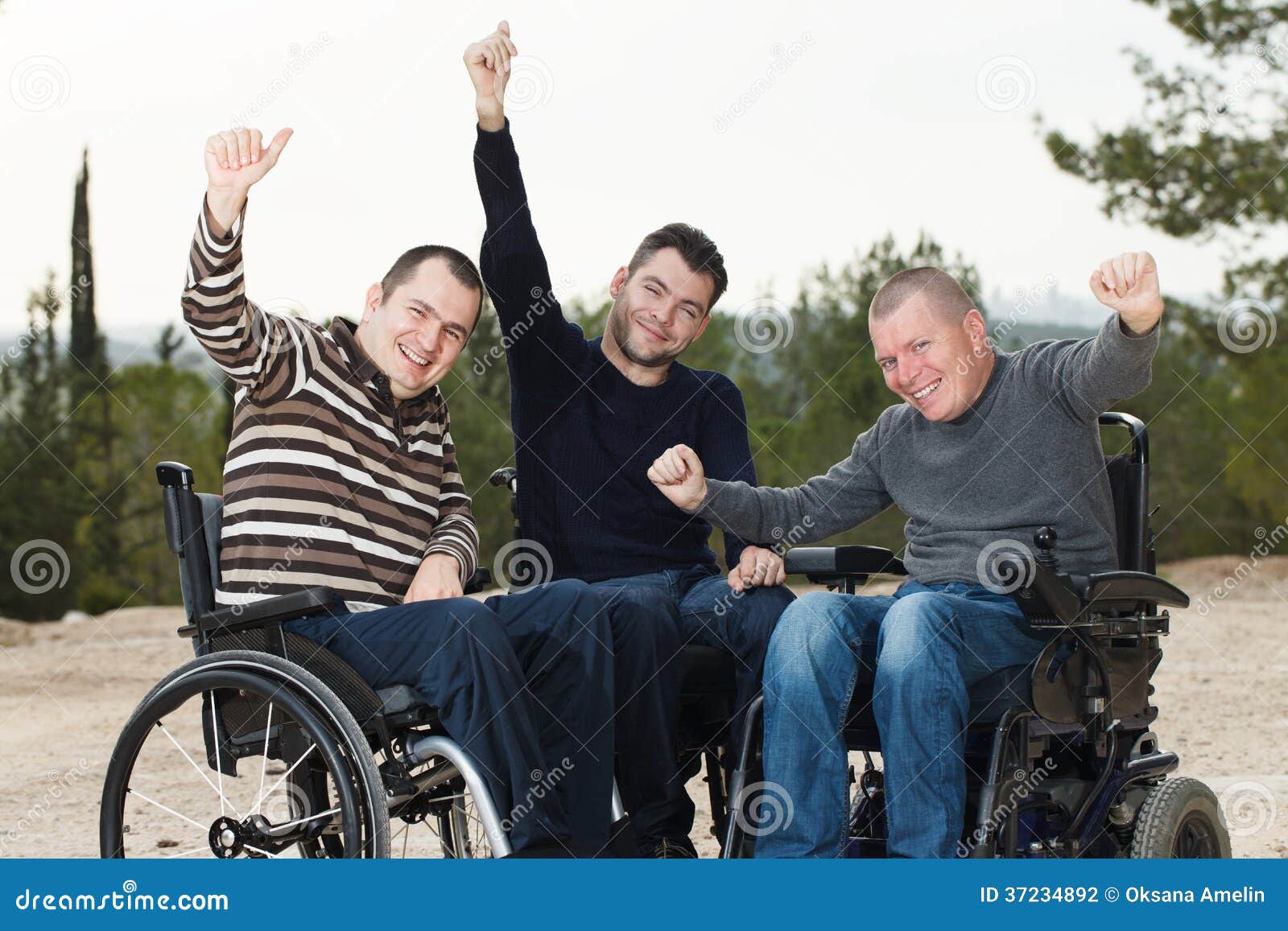 Disabled friends stock photo. Image of expressing, blue - 37234892