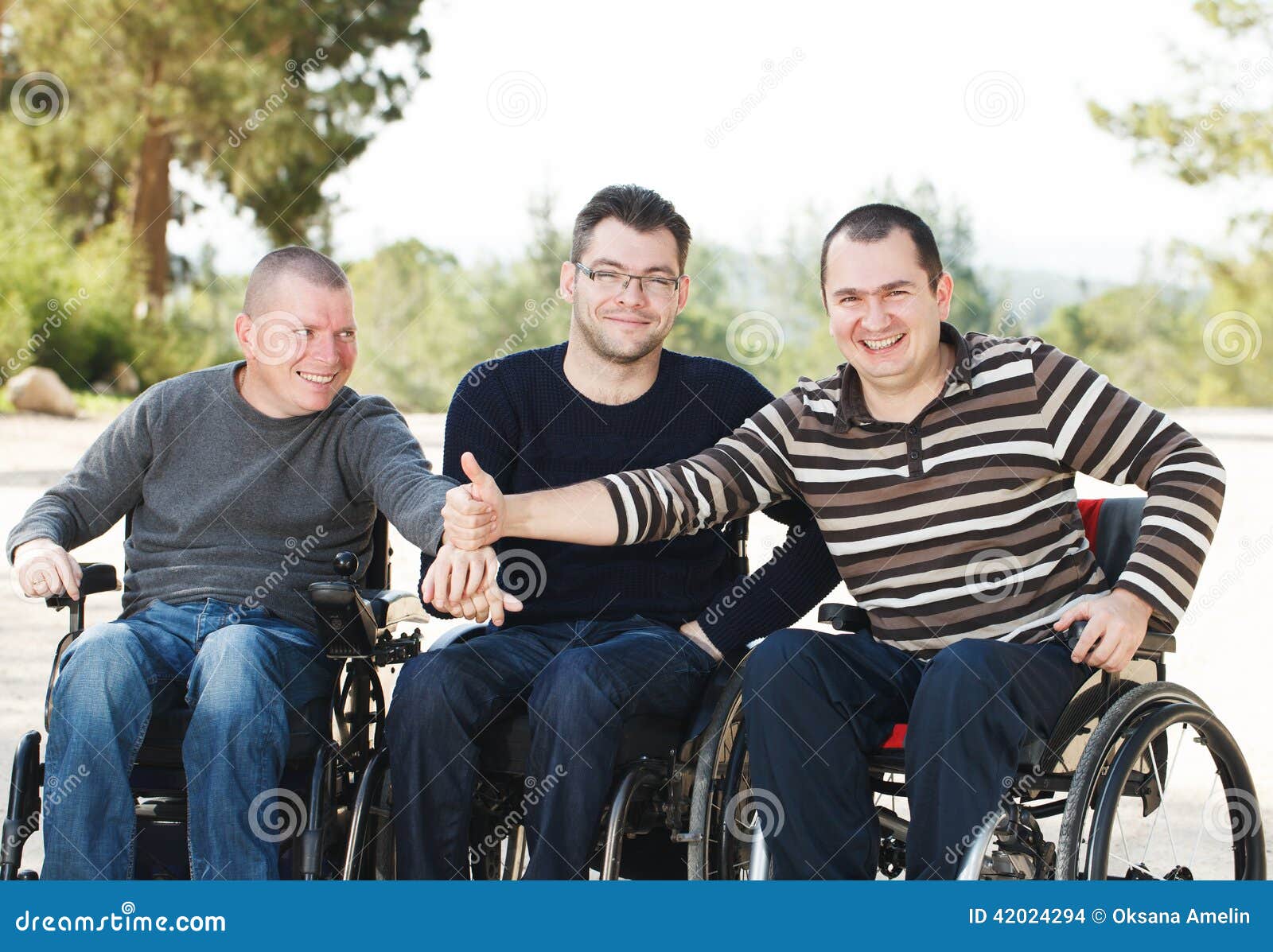 Disabled friends. stock photo. Image of friendship, device - 42024294