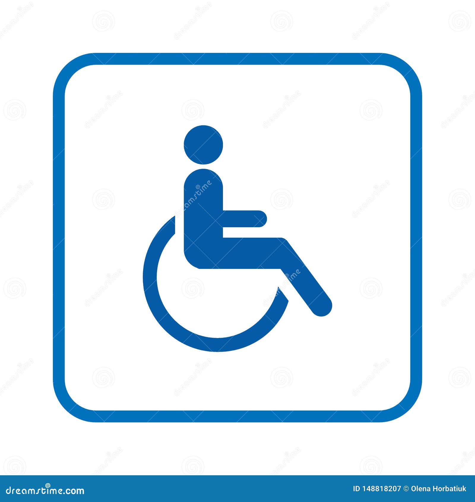 Disabled Handicap In Map Pointer Icon Isolated On Black, White And ...