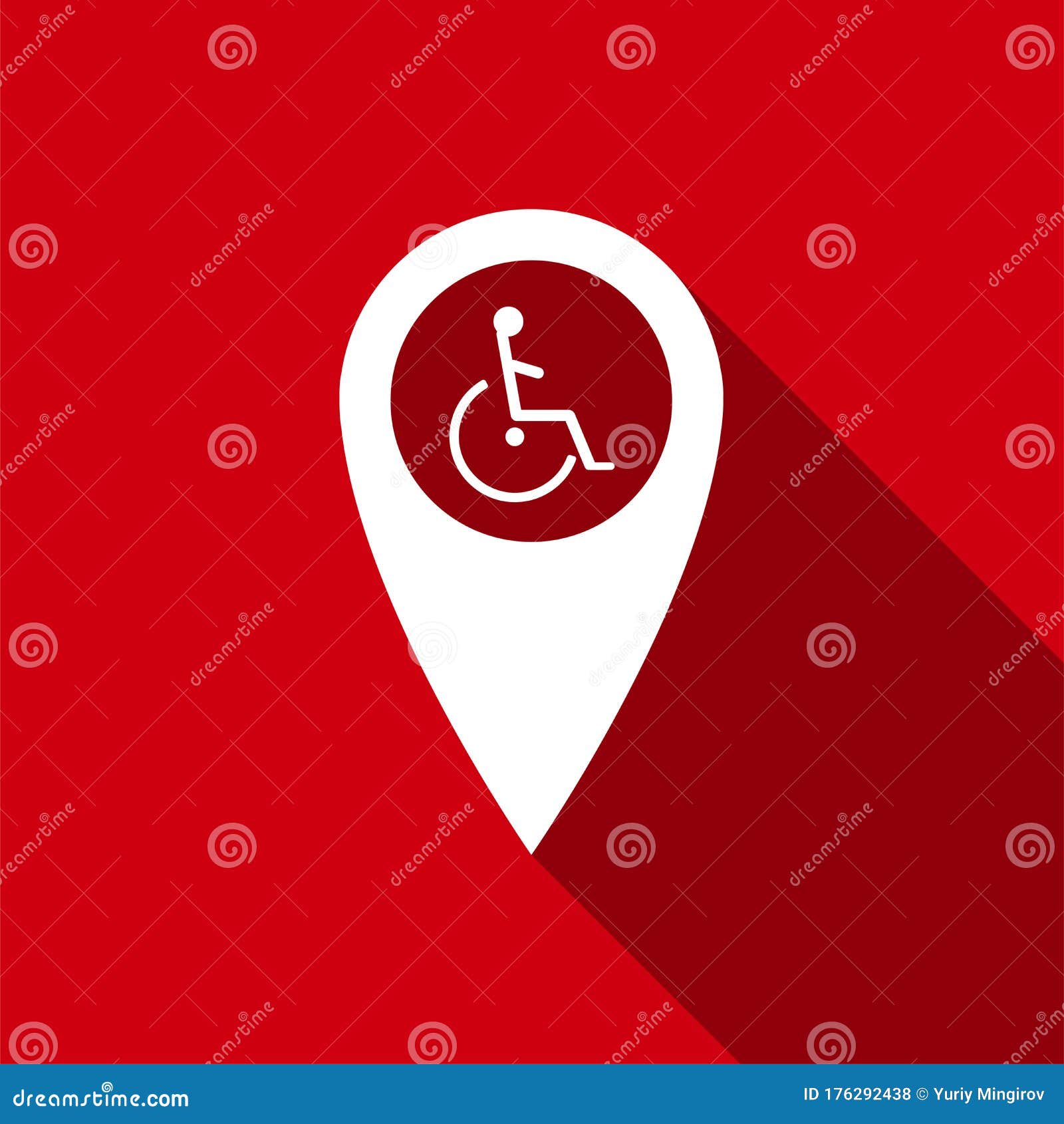 Disabled Handicap Icon in Map Pointer. Invalid Symbol Icon Isolated ...