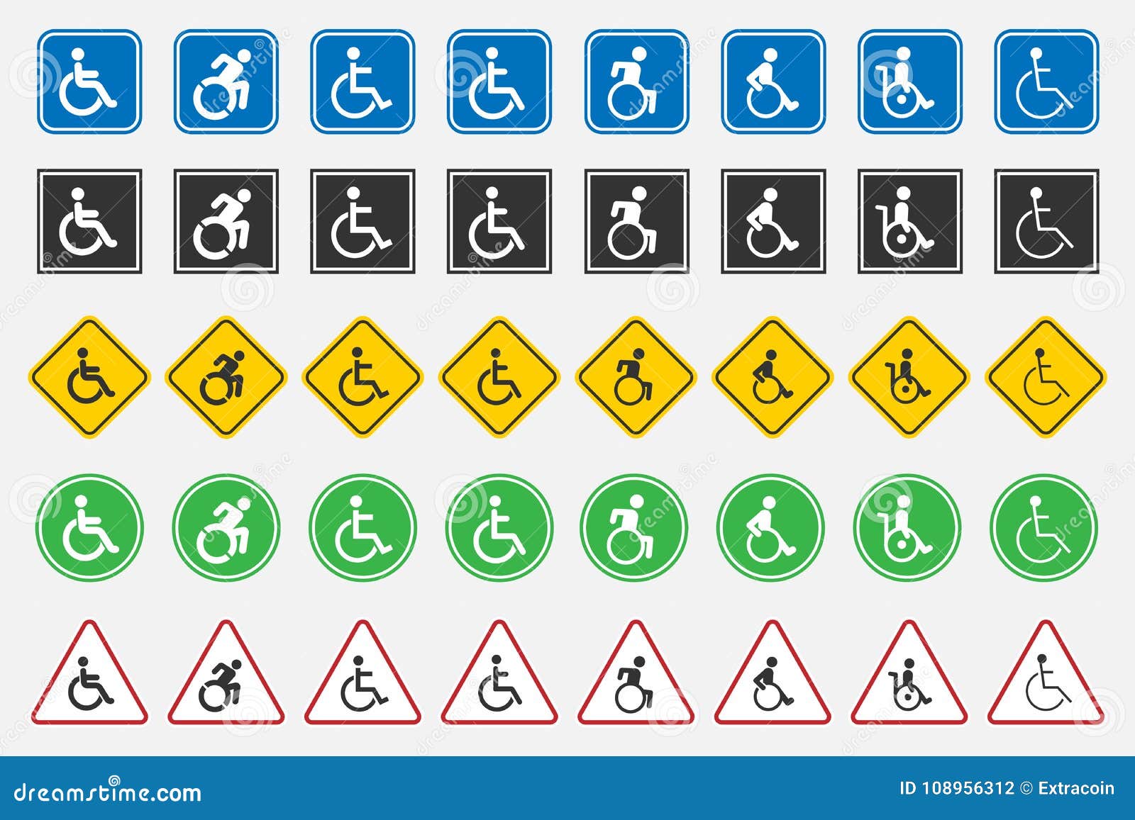 Disabled Handicap In Map Pointer Icon Isolated On Black, White And ...