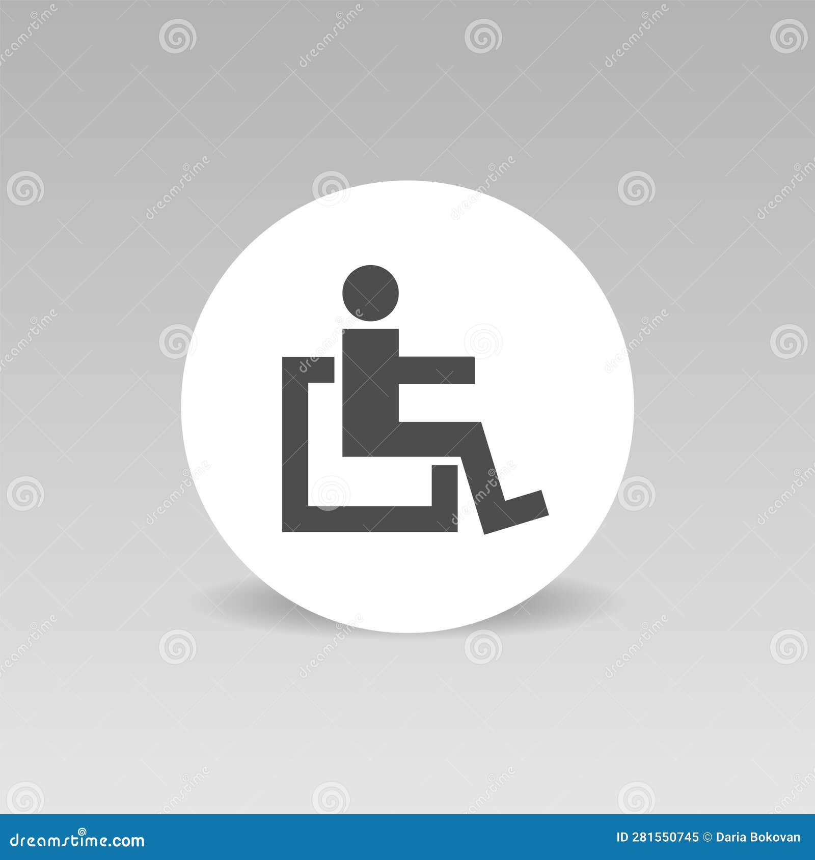 Disabled Handicap on Round Background Isolated Vector Icon Stock Vector ...