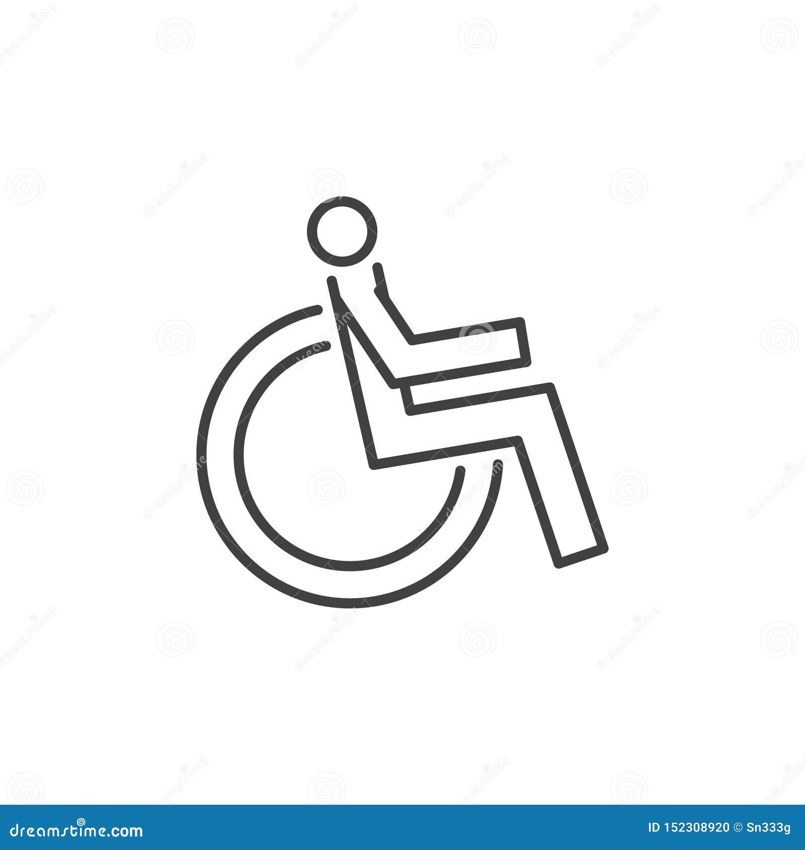 Disabled Handicap Vector Concept Icon in Thin Line Style Stock Vector ...