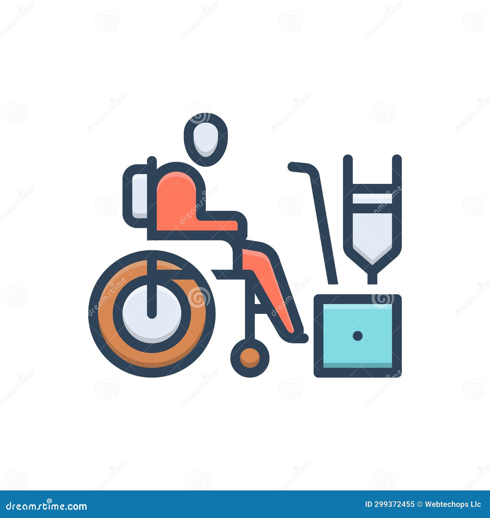 Color Illustration Icon for Disabled, Crippled and Patient Stock Vector ...