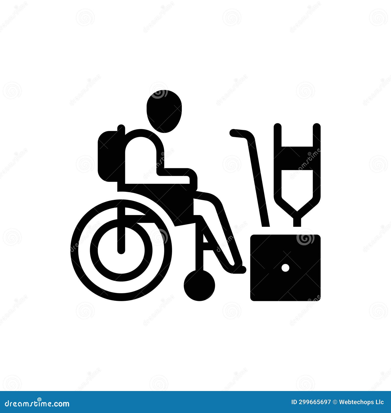 Black Solid Icon for Disabled, Crippled and Wheelchair Stock ...
