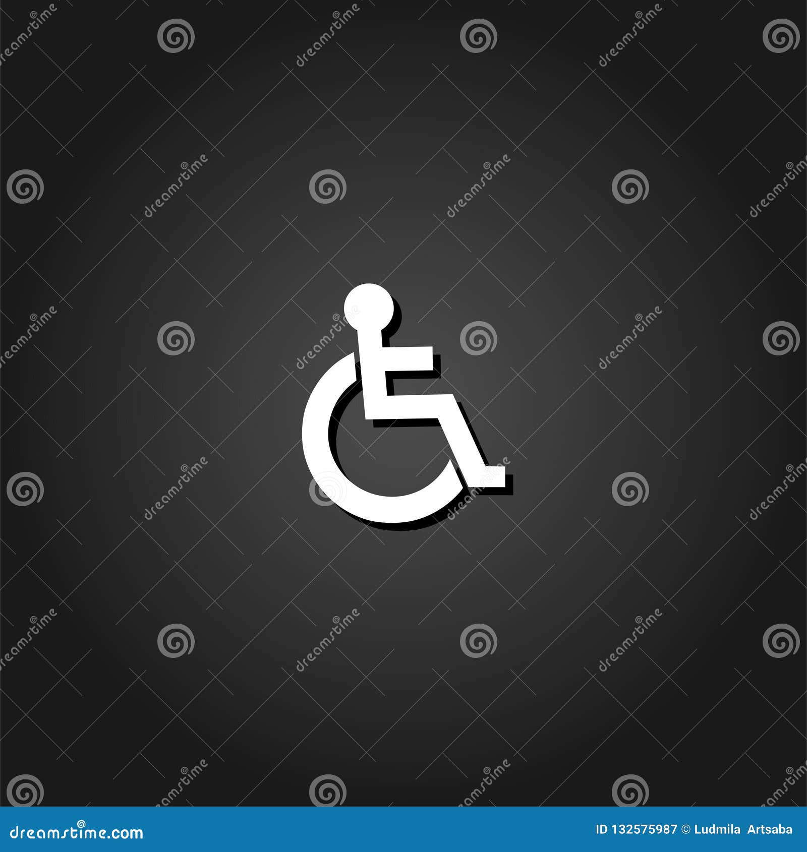 Disabled icon flat stock vector. Illustration of patient - 132575987
