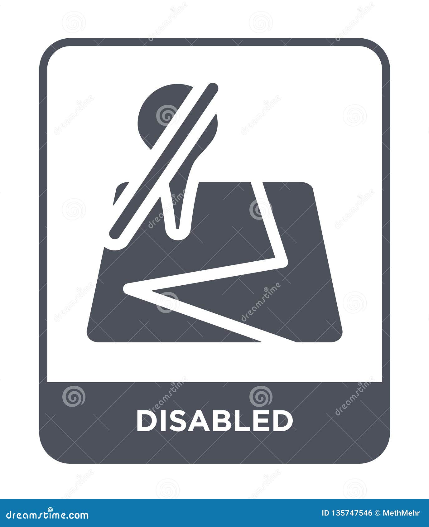 Disabled Icon in Trendy Design Style. Disabled Icon Isolated on White ...