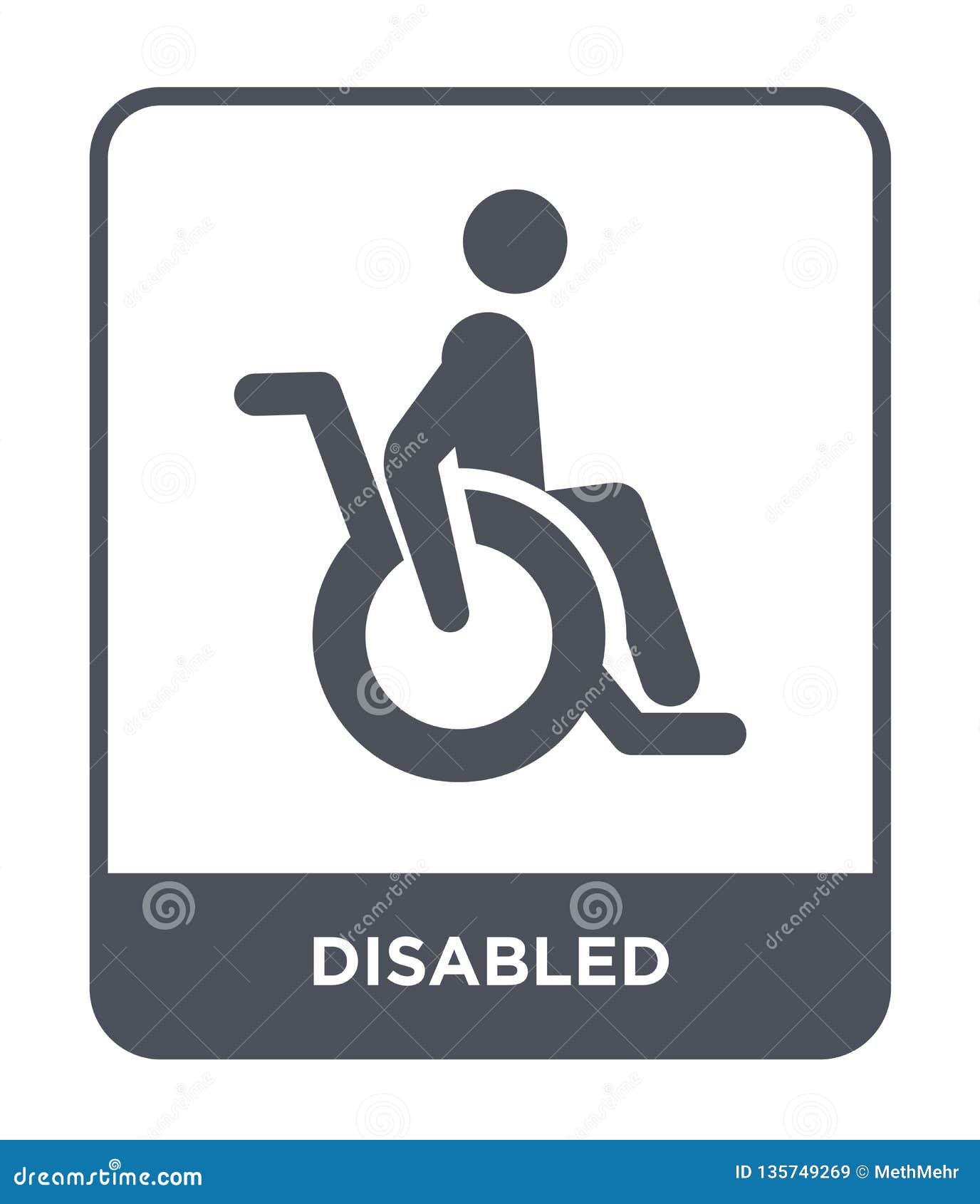 Disabled Icon in Trendy Design Style. Disabled Icon Isolated on White ...