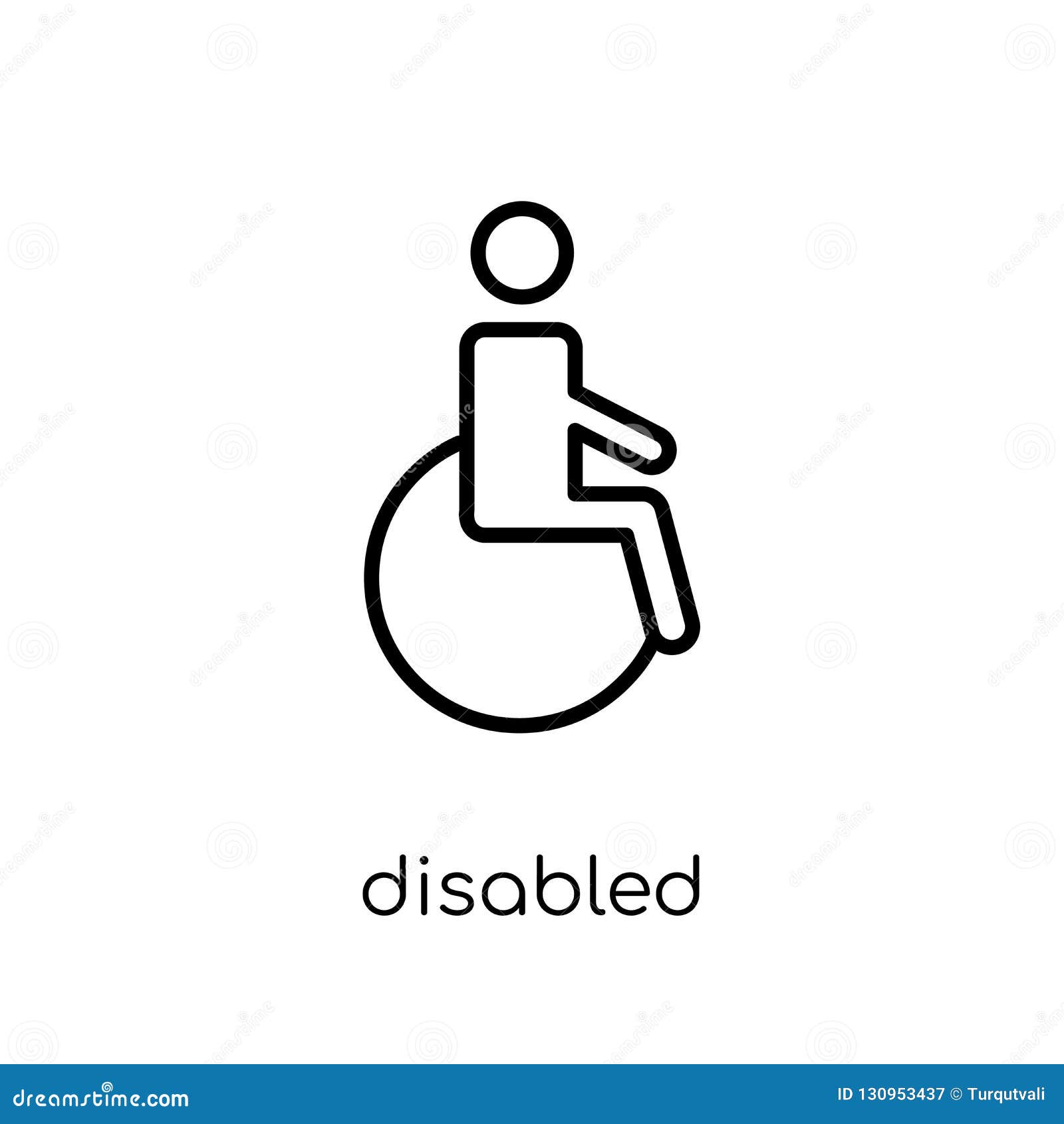 Disabled Icon. Trendy Modern Flat Linear Vector Disabled Icon on Stock ...