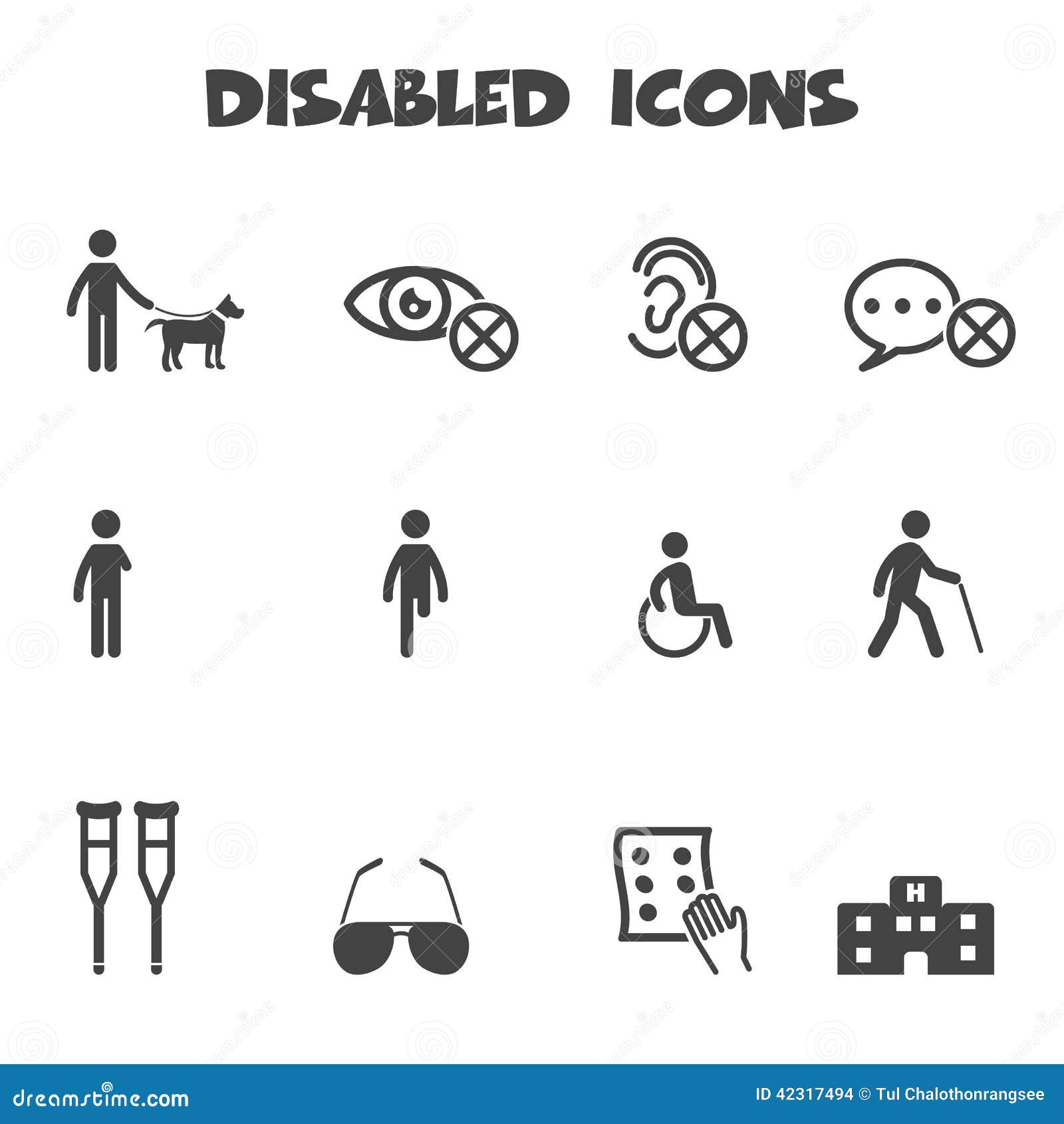 Disabled icons stock vector. Illustration of icons, design - 42317494