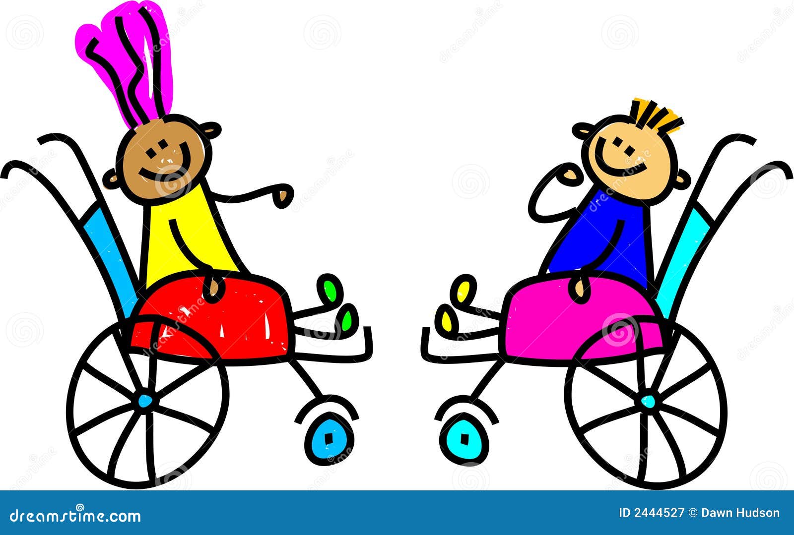 Disabled Kids Cartoon Vector | CartoonDealer.com #2444527