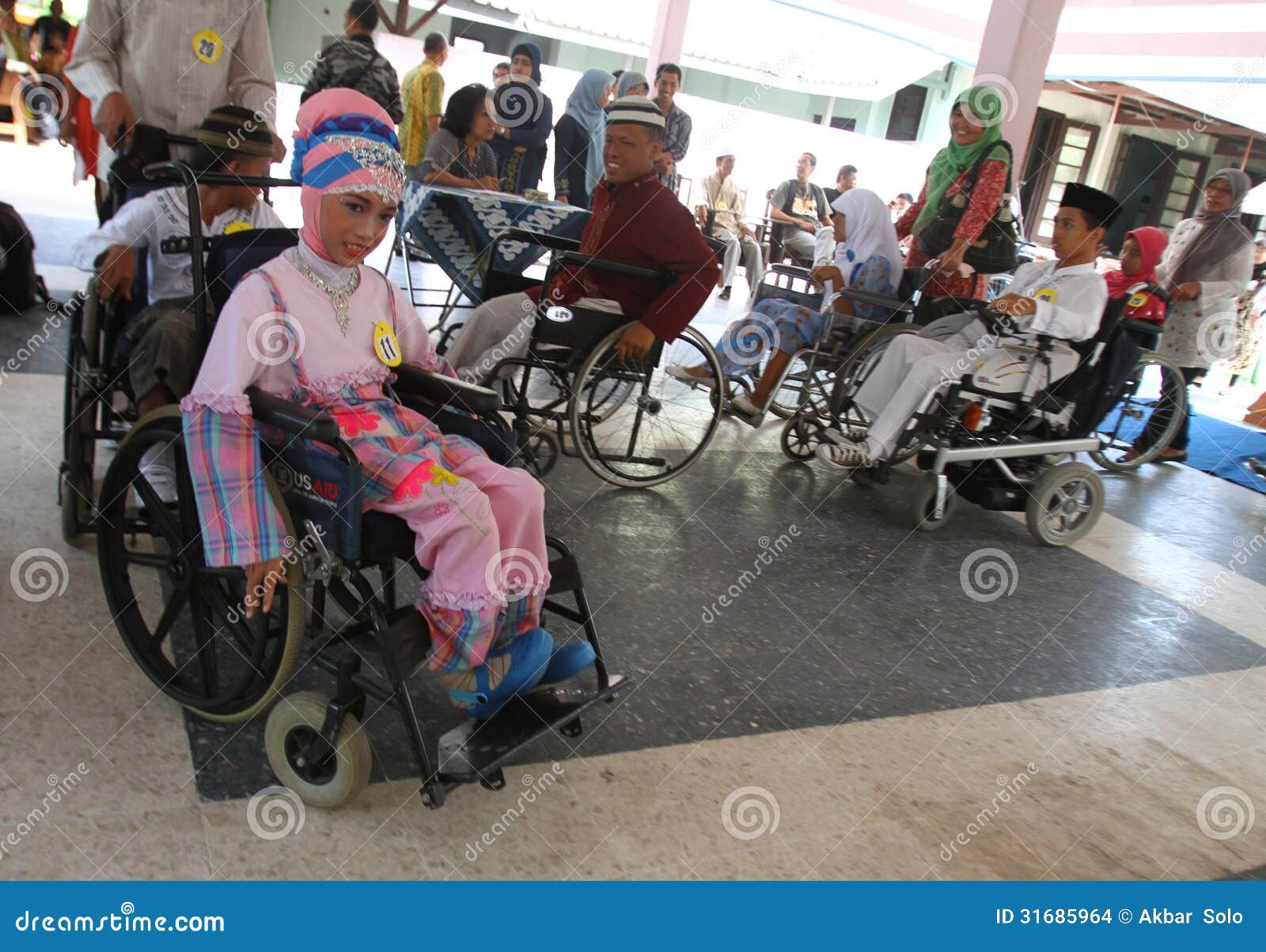 Disabled Kids Classroom, School Boy On Wheelchair And Down Syndrome ...