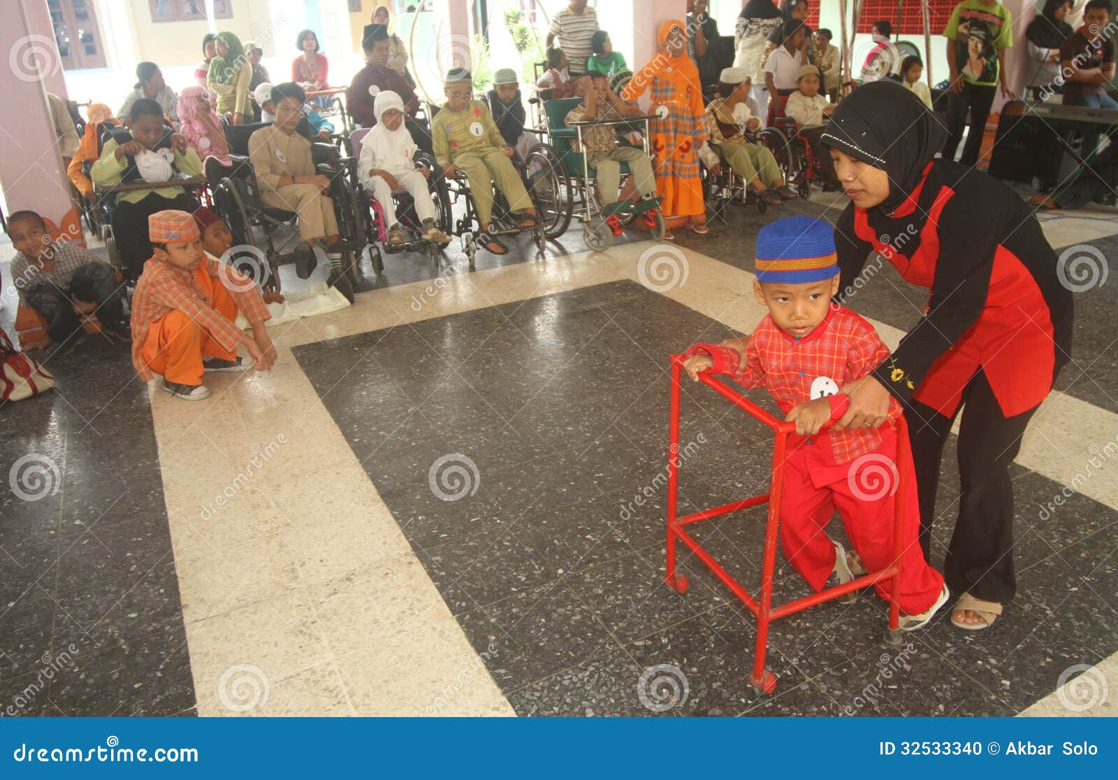 Disabled Kids Classroom, School Boy On Wheelchair And Down Syndrome ...