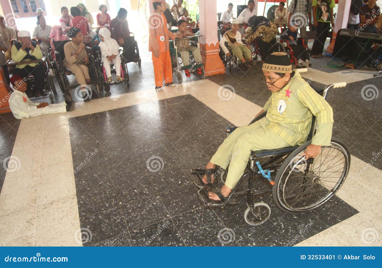 Disabled Kids Classroom, School Boy On Wheelchair And Down Syndrome ...