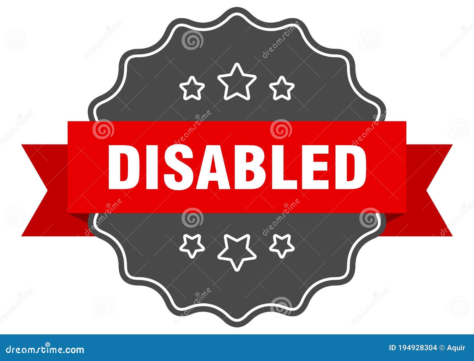 Disabled label stock vector. Illustration of sign, circle - 194928304