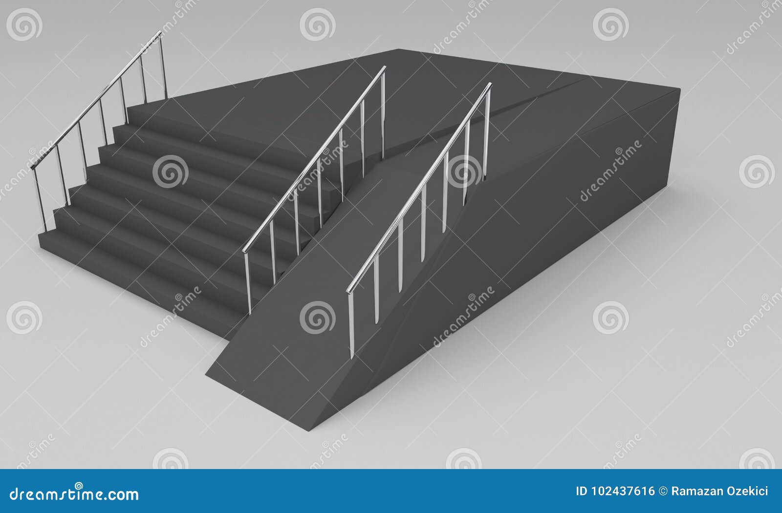 Disabled Ladder Concept, 3d Render Stock Illustration - Illustration of ...