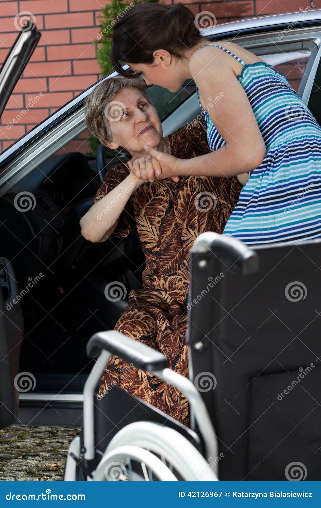 Disabled Lady before Driving Stock Image - Image of independent, care ...