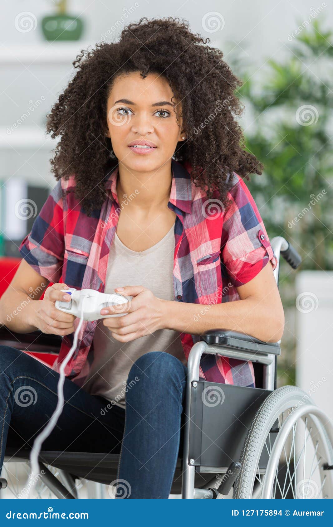Disabled Lady Playing Computer Game Stock Photo - Image of video ...