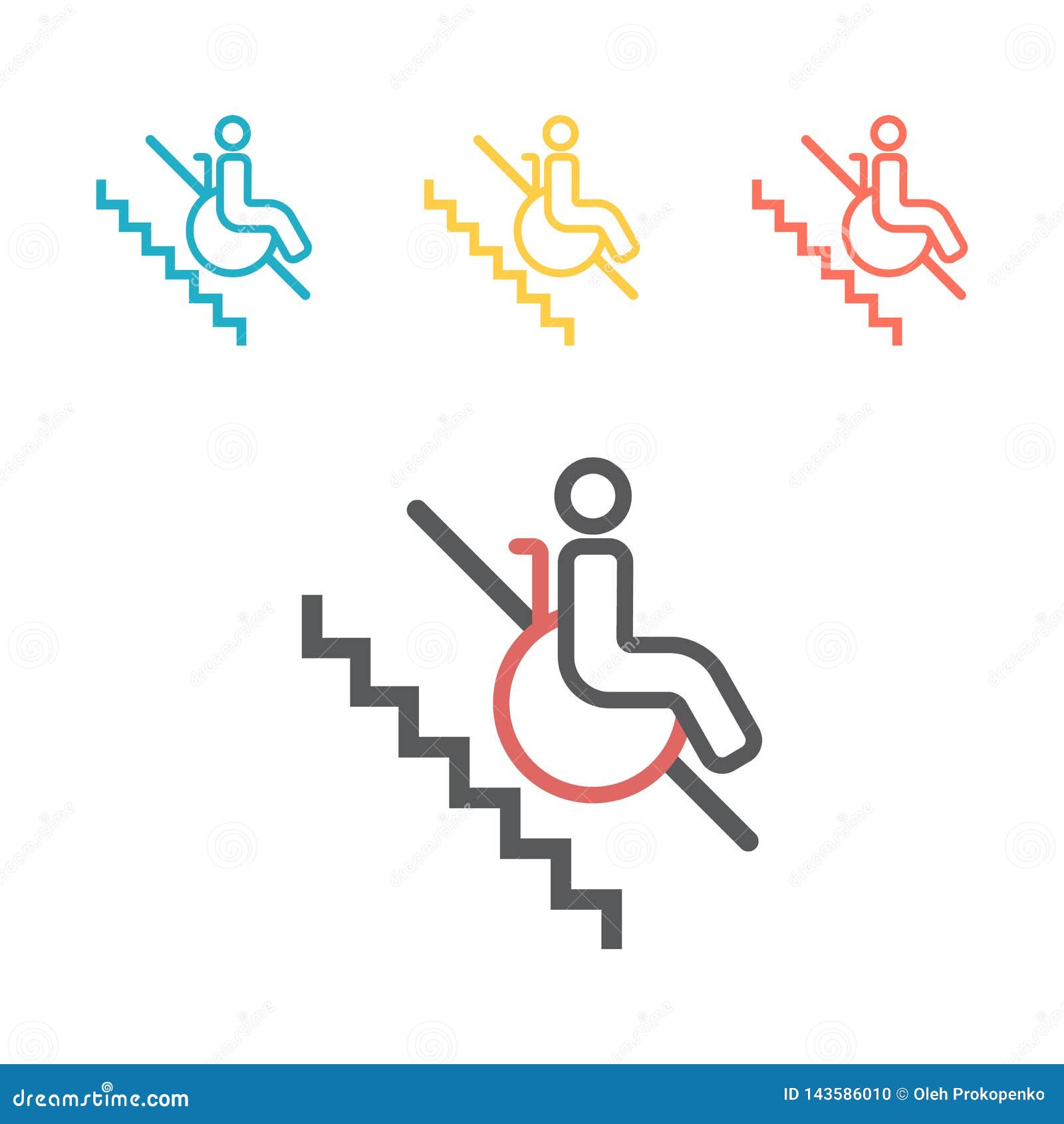 Disabled Lift Line Icon. Vector Sign for Web Graphics. Stock Vector ...